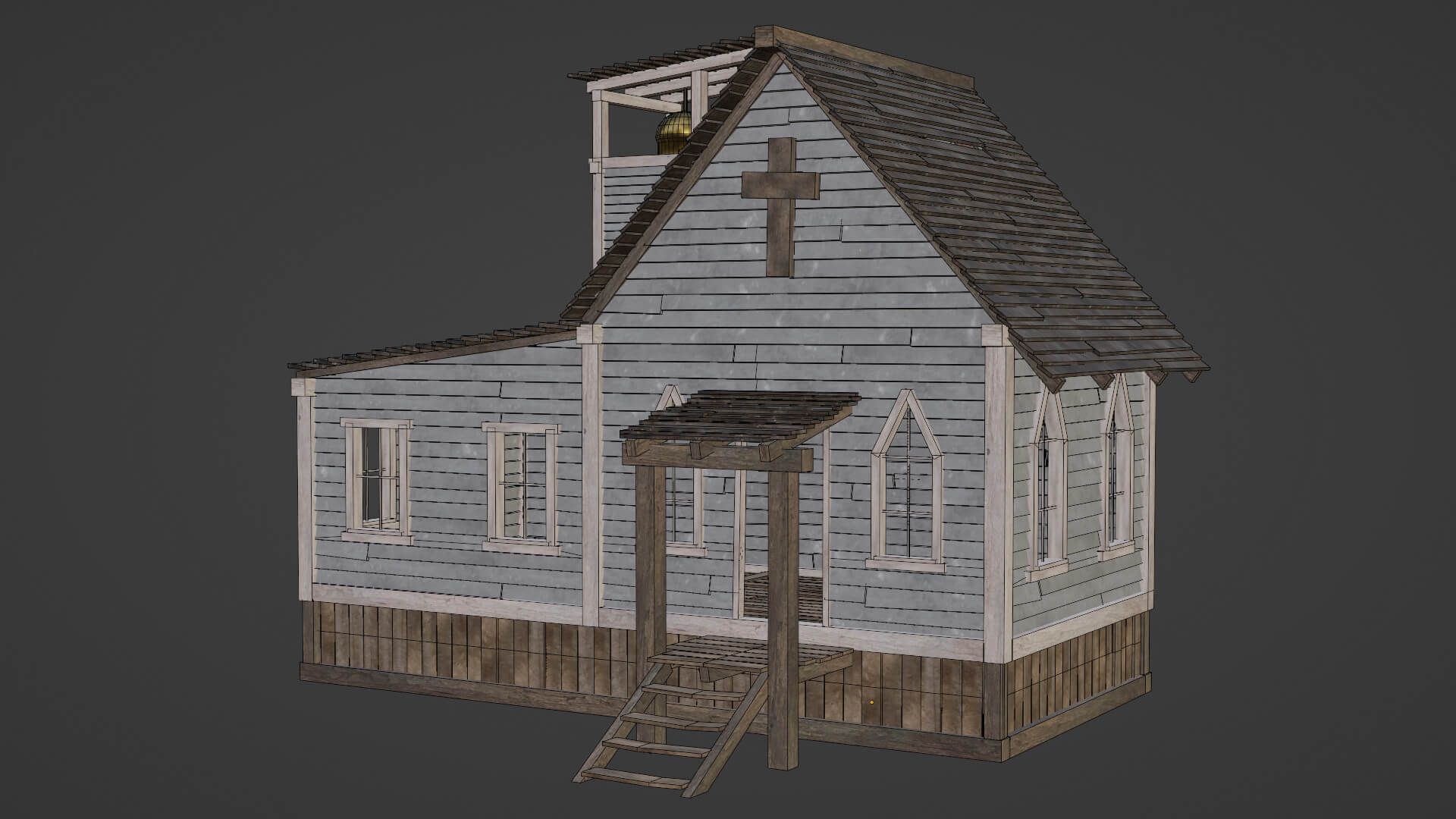 Wild West Western Church Chapel Collection - 3D Model by Enterables