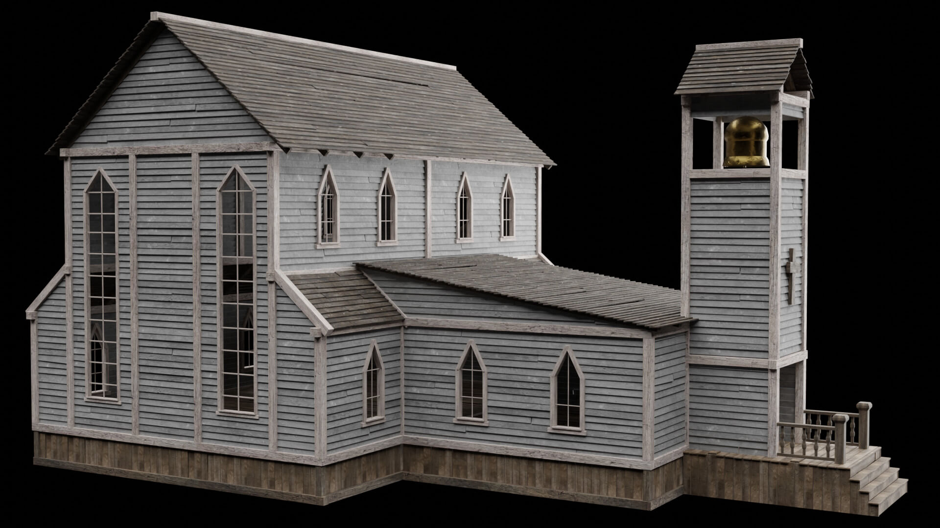Wild West Western Church Chapel Collection - 3D Model by Enterables