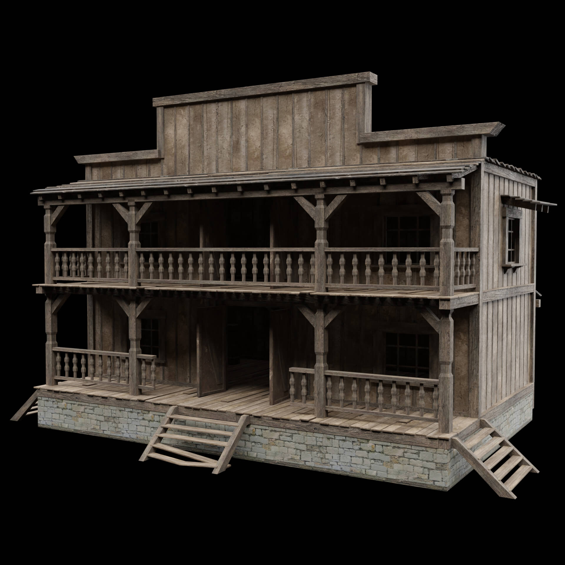 Wild West Western House Hut Cottage Cabin Collection - 3D Model by ...