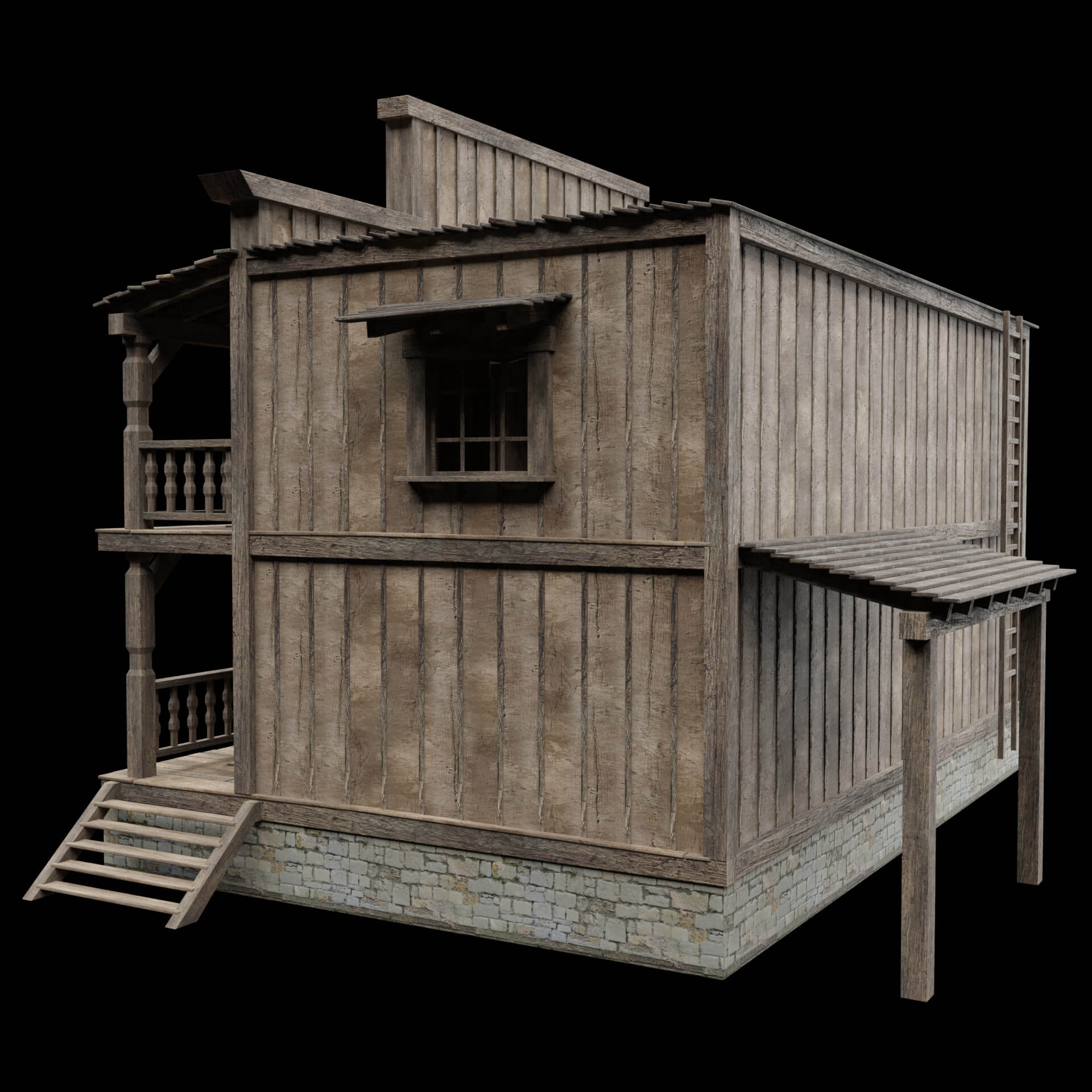 Wild West Western House Hut Cottage Cabin Collection - 3D Model by ...