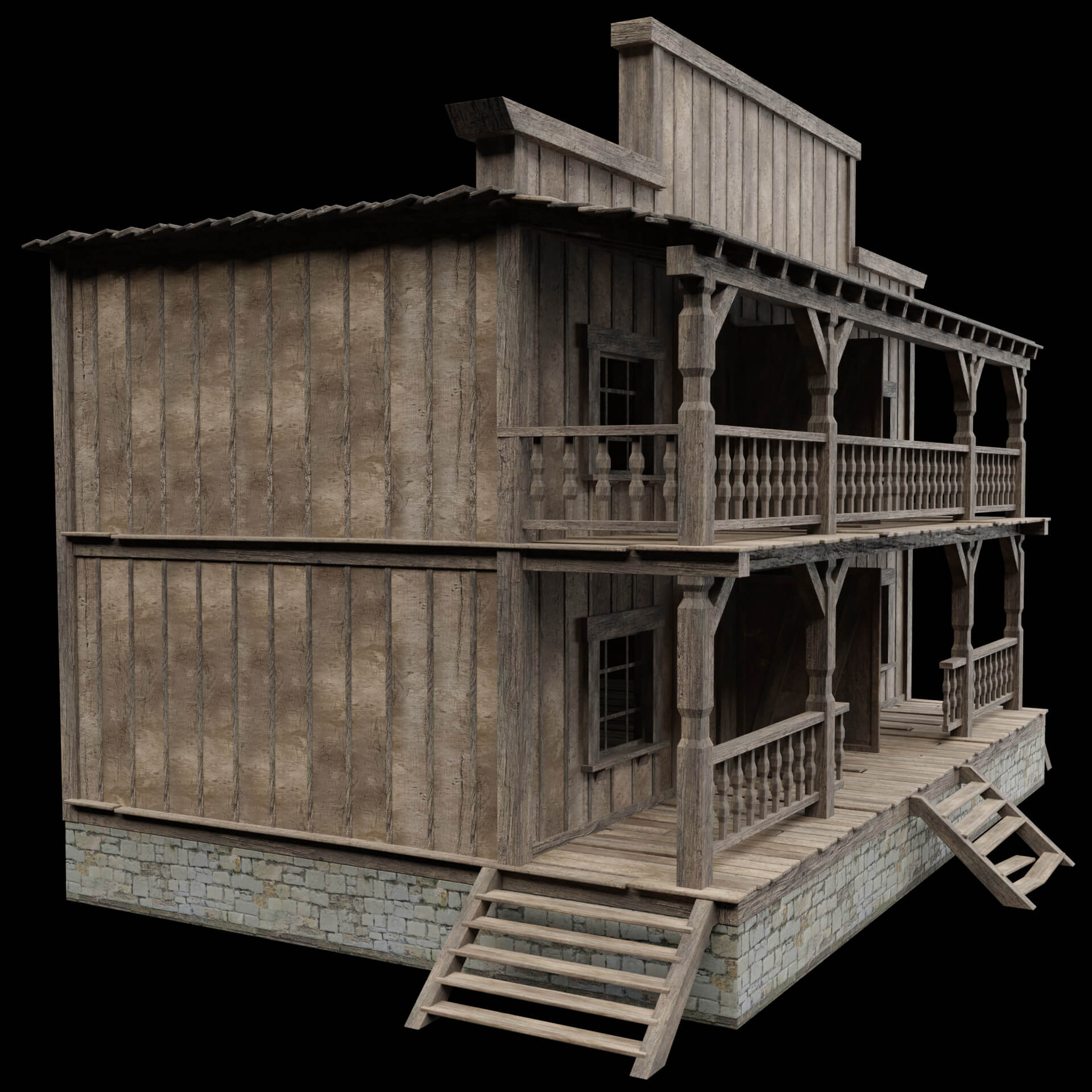 Wild West Western House Hut Cottage Cabin Collection - 3D Model by ...