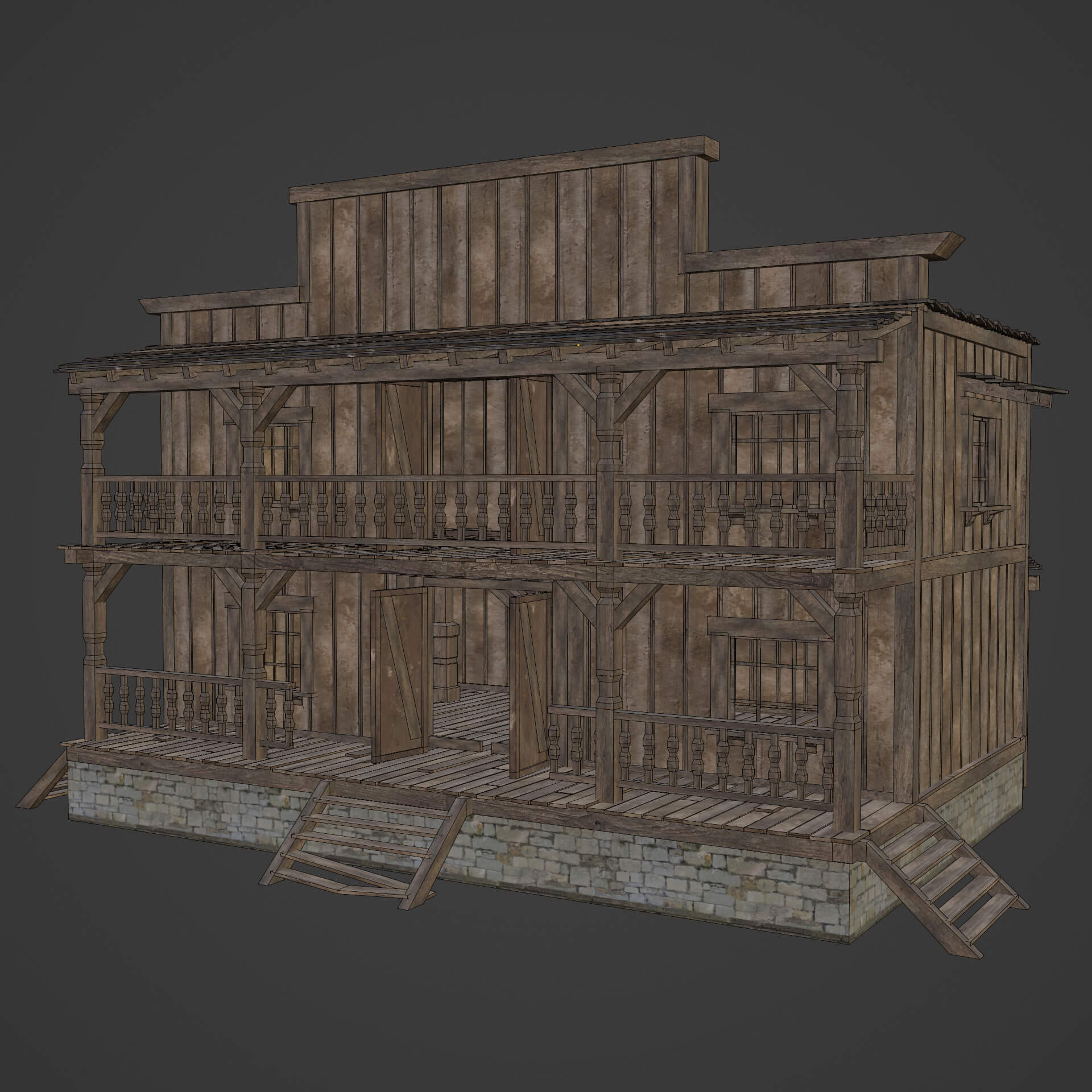 Wild West Western House Hut Cottage Cabin Collection - 3D Model by ...
