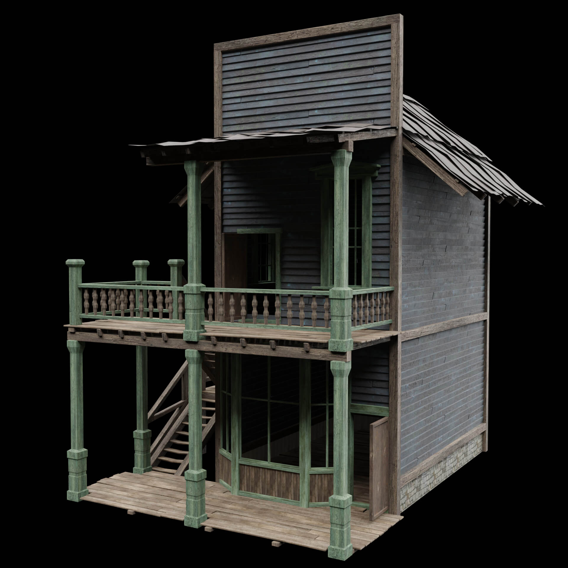 Wild West Western House Hut Cottage Cabin Collection - 3D Model by ...