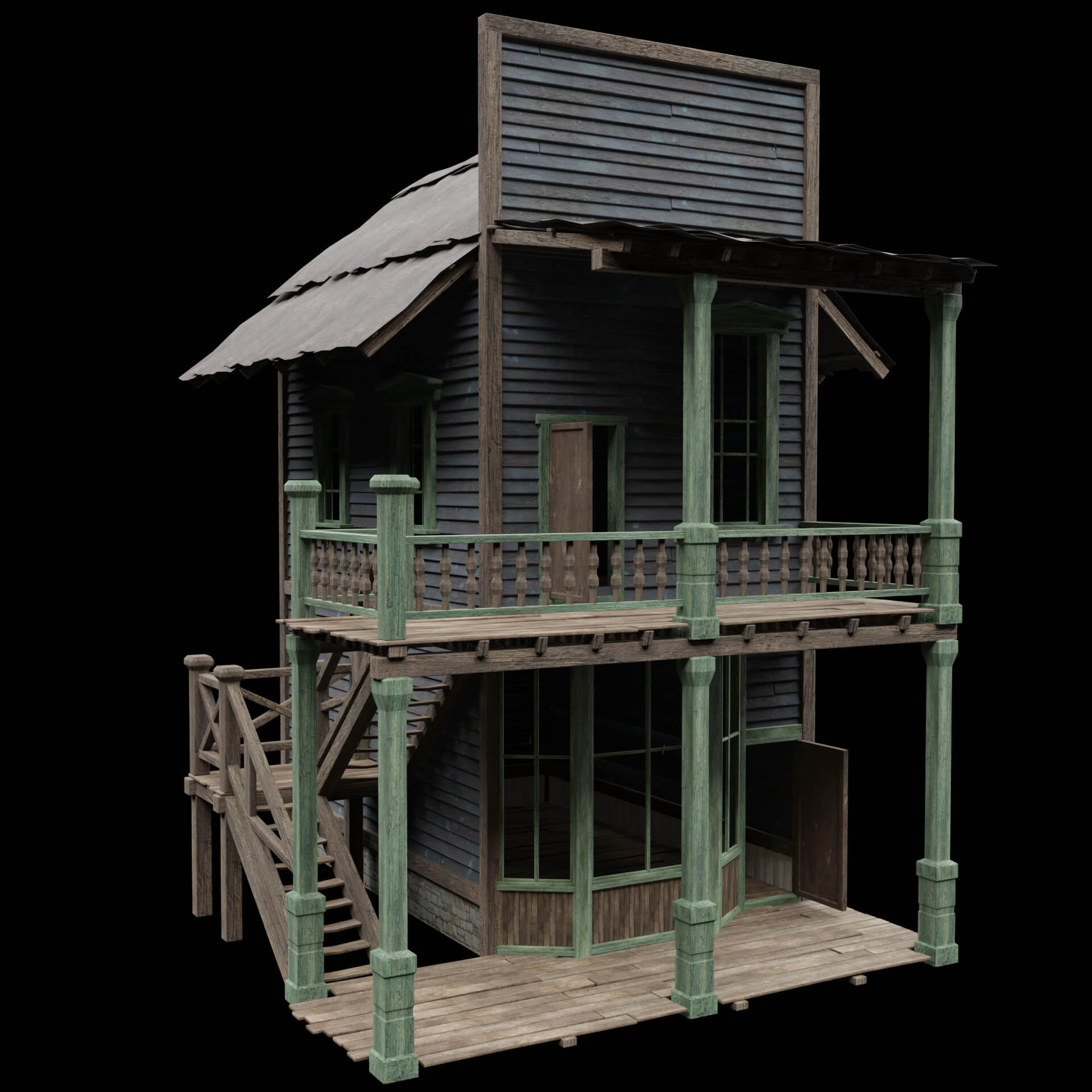 Wild West Western House Hut Cottage Cabin Collection - 3D Model by ...