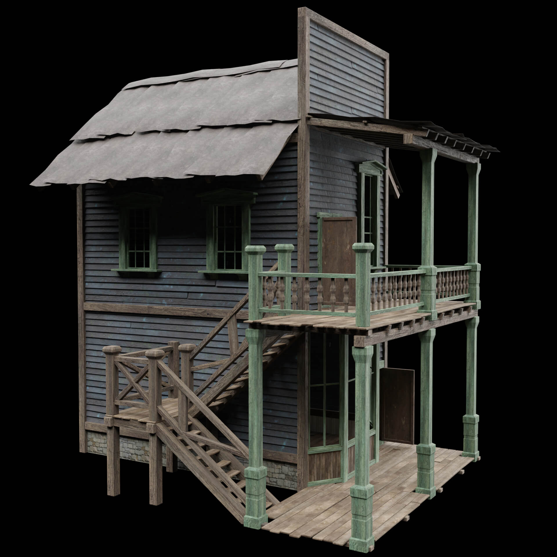 Wild West Western House Hut Cottage Cabin Collection - 3D Model by ...