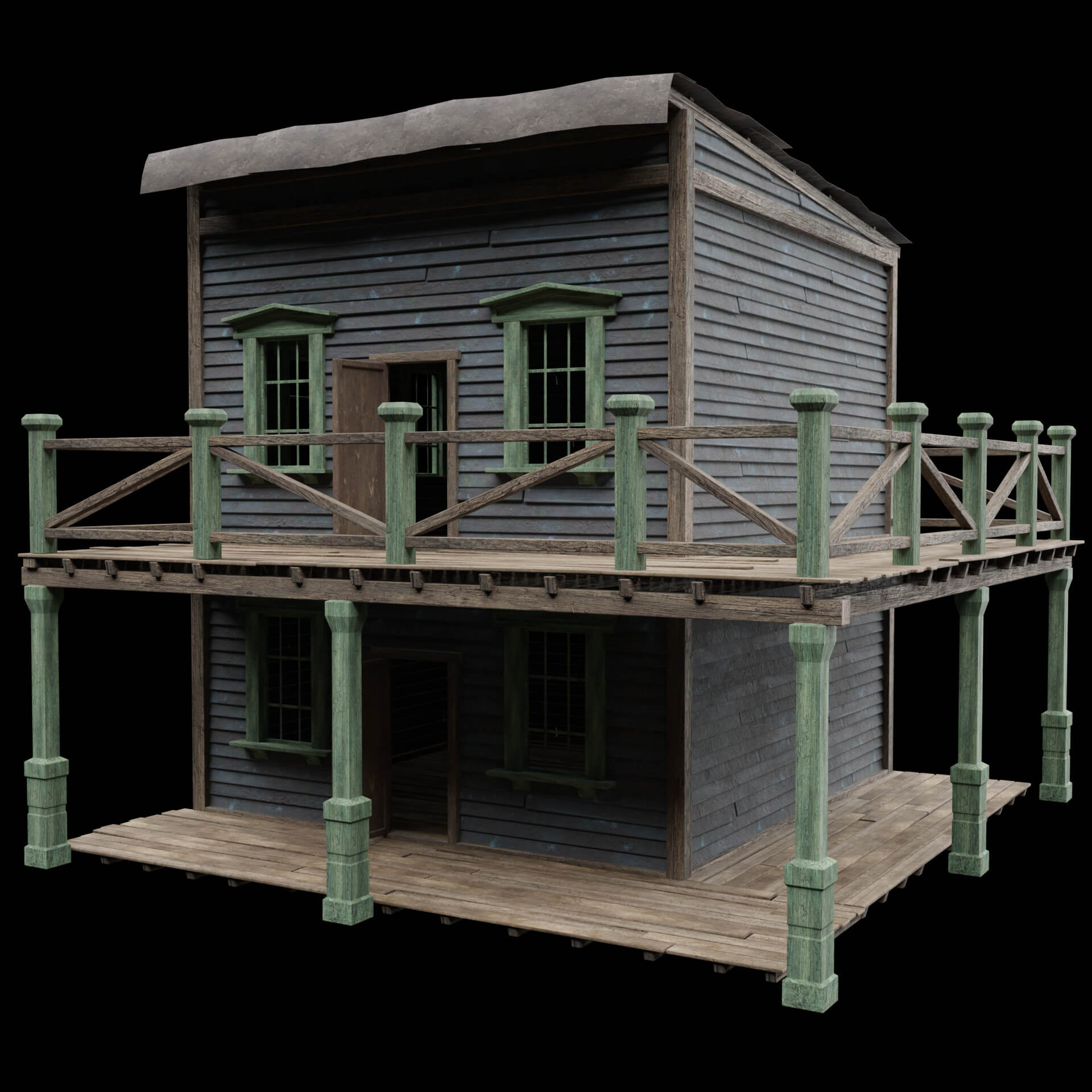 Wild West Western House Hut Cottage Cabin Collection - 3D Model by ...