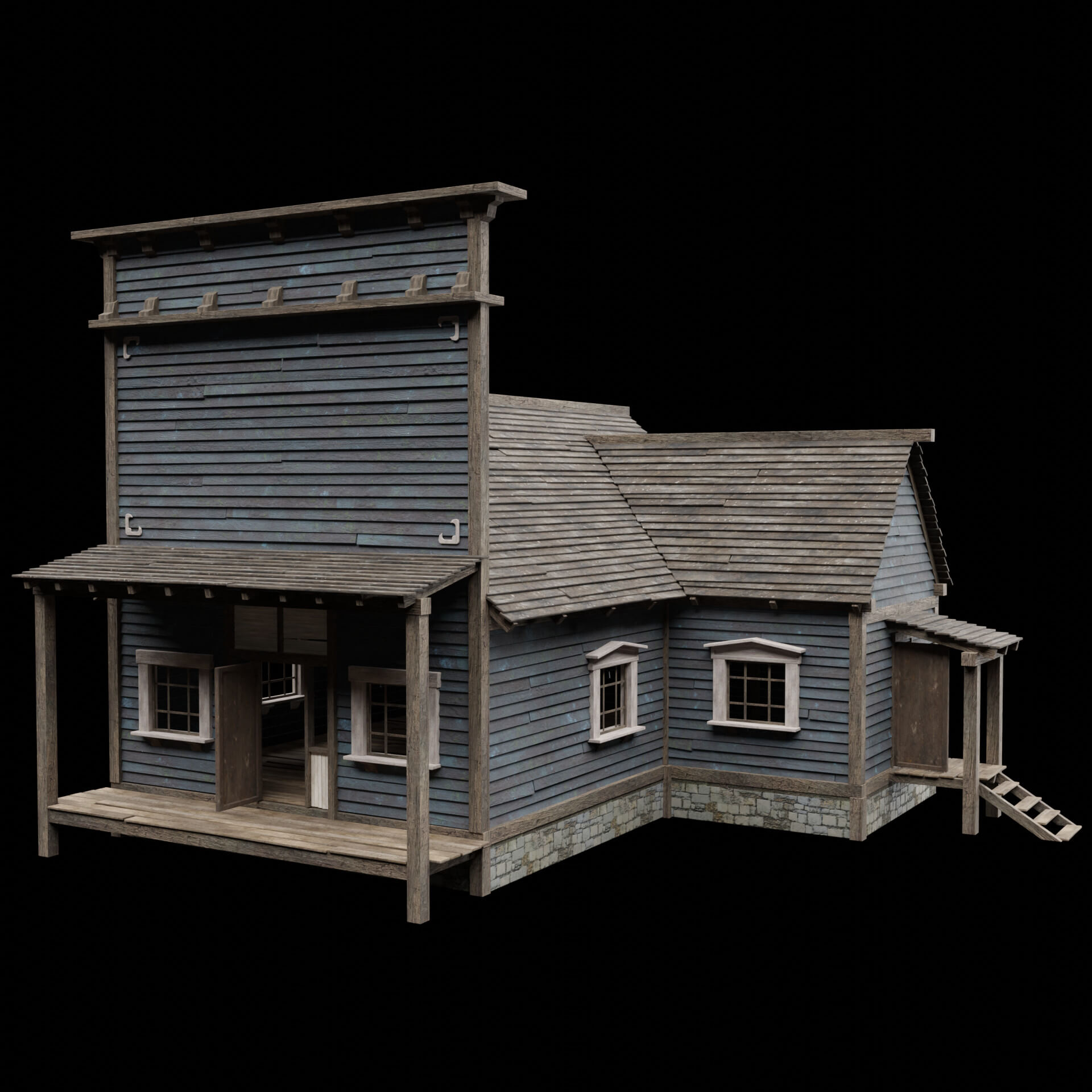 Wild West Western House Hut Cottage Cabin Collection - 3D Model by ...