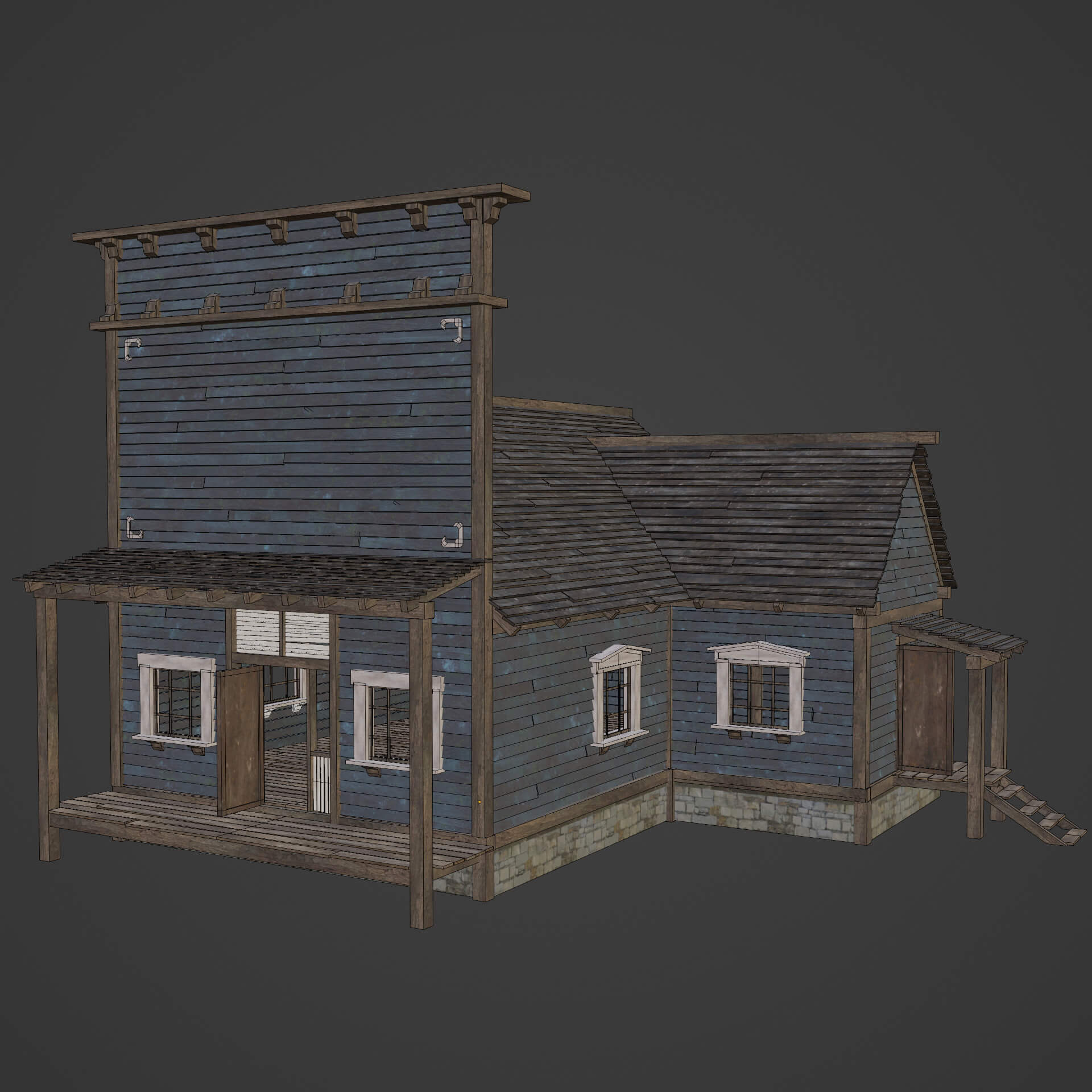 Wild West Western House Hut Cottage Cabin Collection - 3D Model by ...