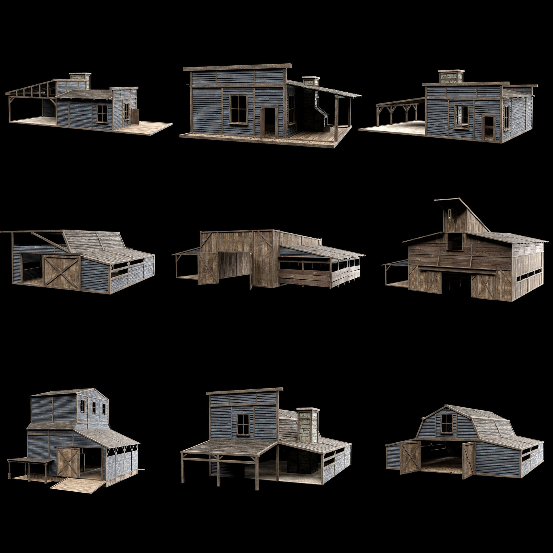 Wild West Western Warehouse Workshop Collection - 3D Model by Enterables