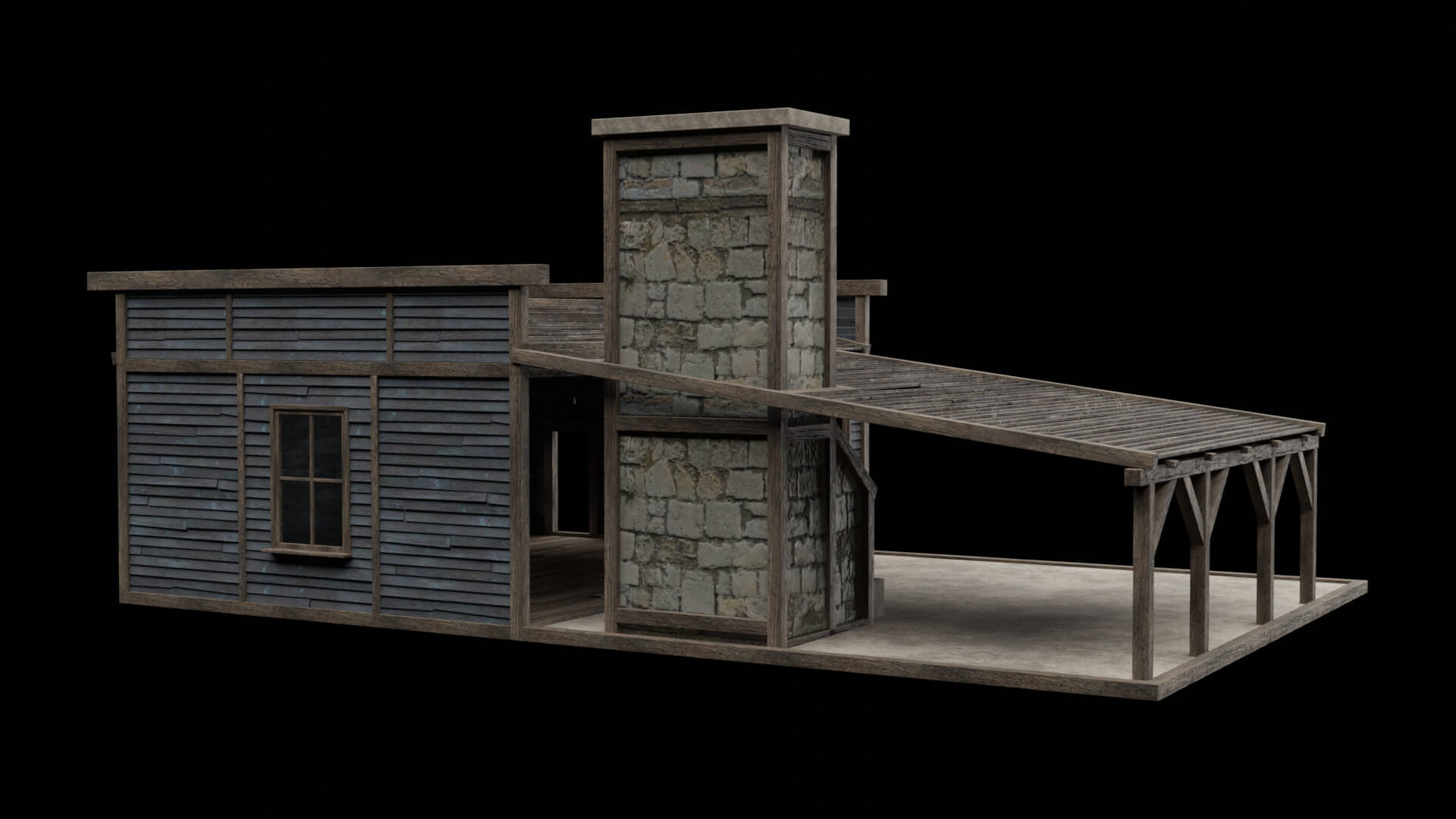 Wild West Western Warehouse Workshop Collection - 3D Model by Enterables