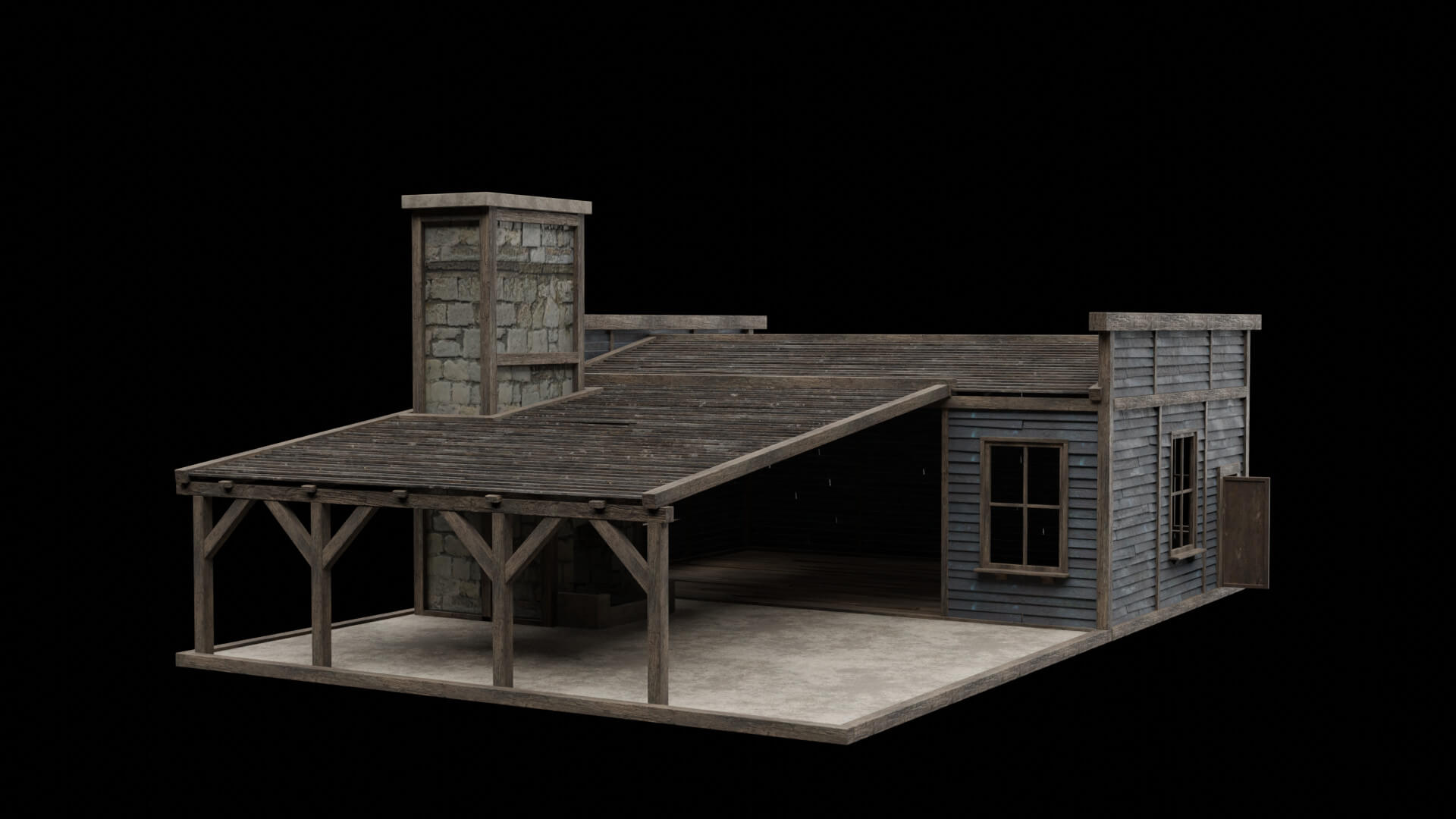 Wild West Western Warehouse Workshop Collection - 3D Model by Enterables