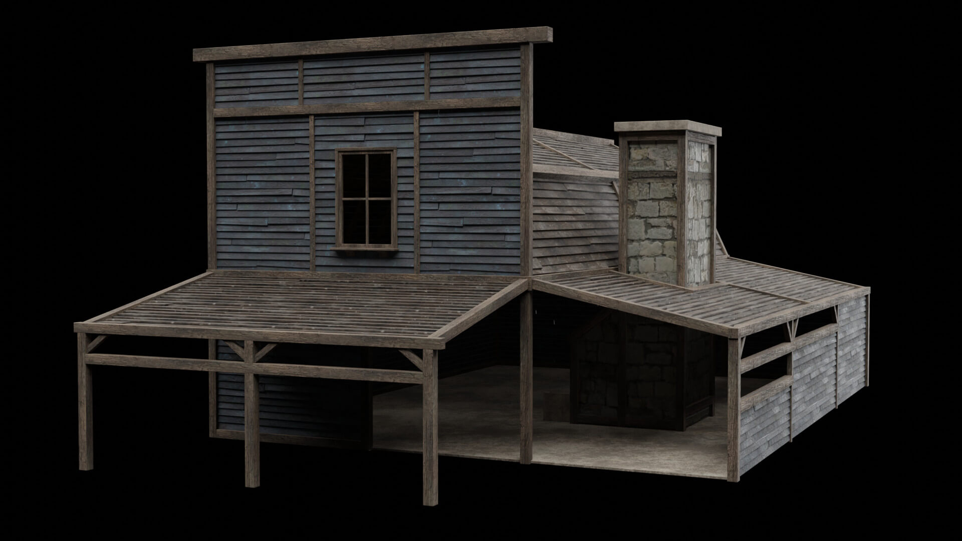 Wild West Western Warehouse Workshop Collection - 3D Model by Enterables