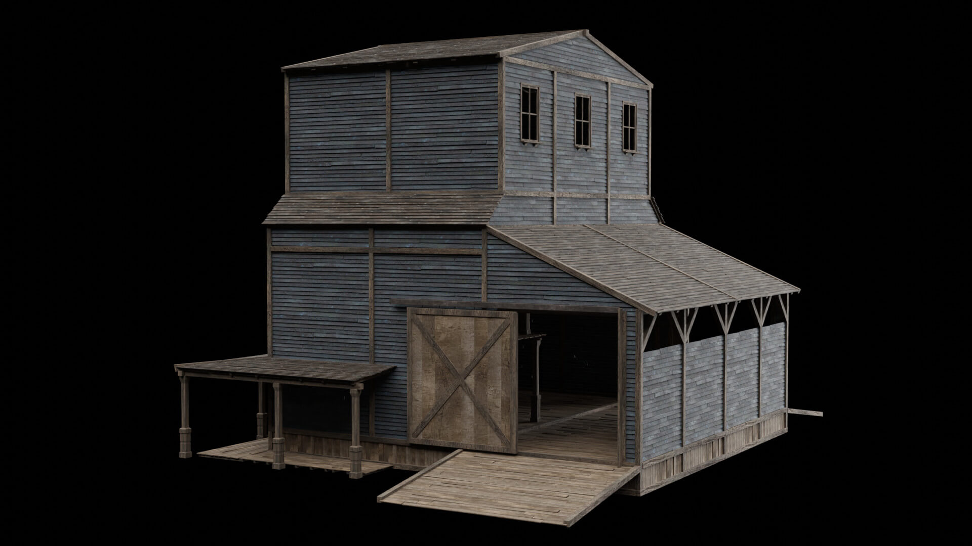 Wild West Western Warehouse Workshop Collection - 3D Model by Enterables