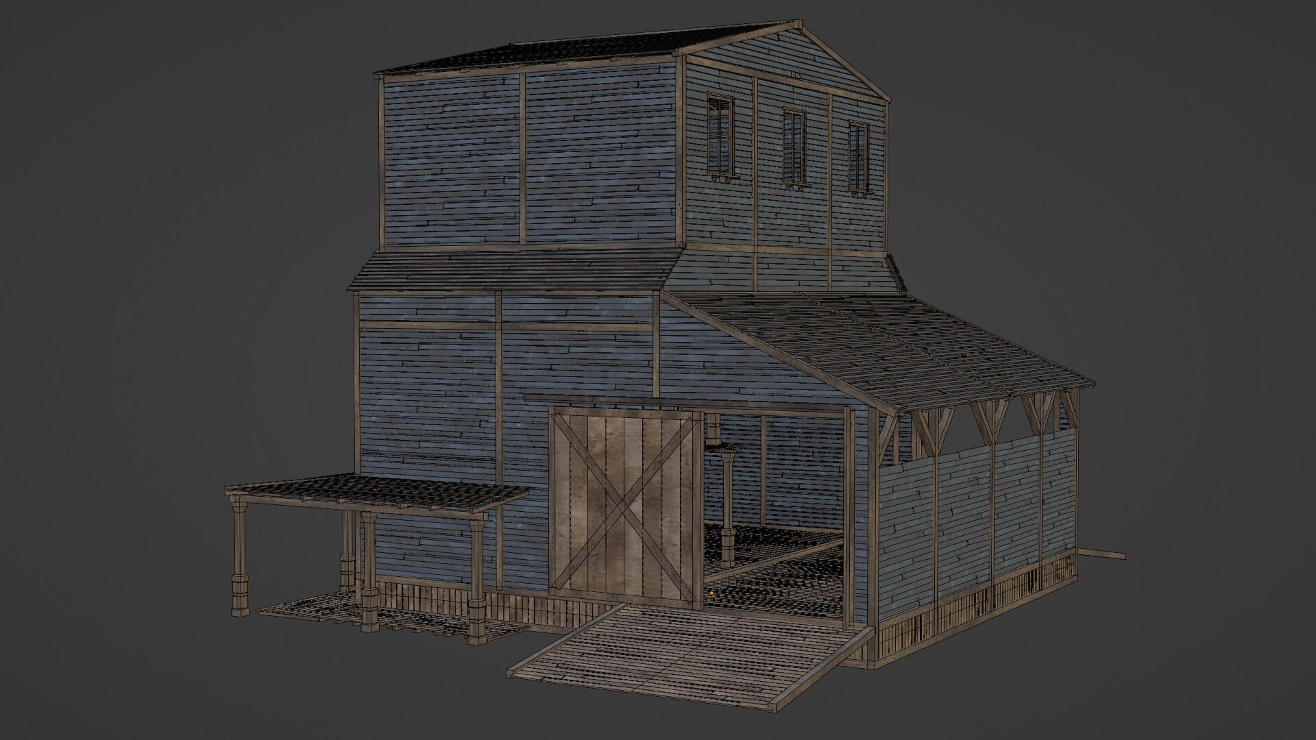 Wild West Western Warehouse Workshop Collection - 3D Model by Enterables