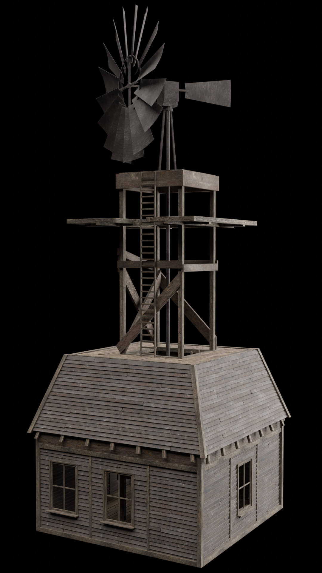Wild West Western Windmill Wind Mill Collection - 3D Model by Enterables