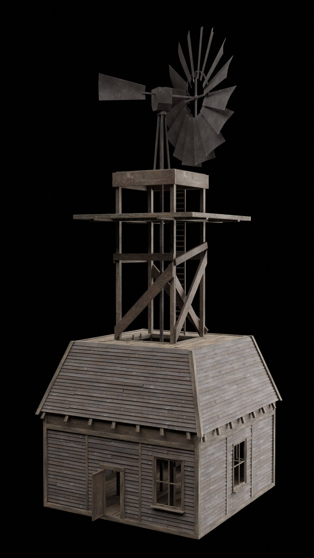 Wild West Western Windmill Wind Mill Collection - 3D Model by Enterables
