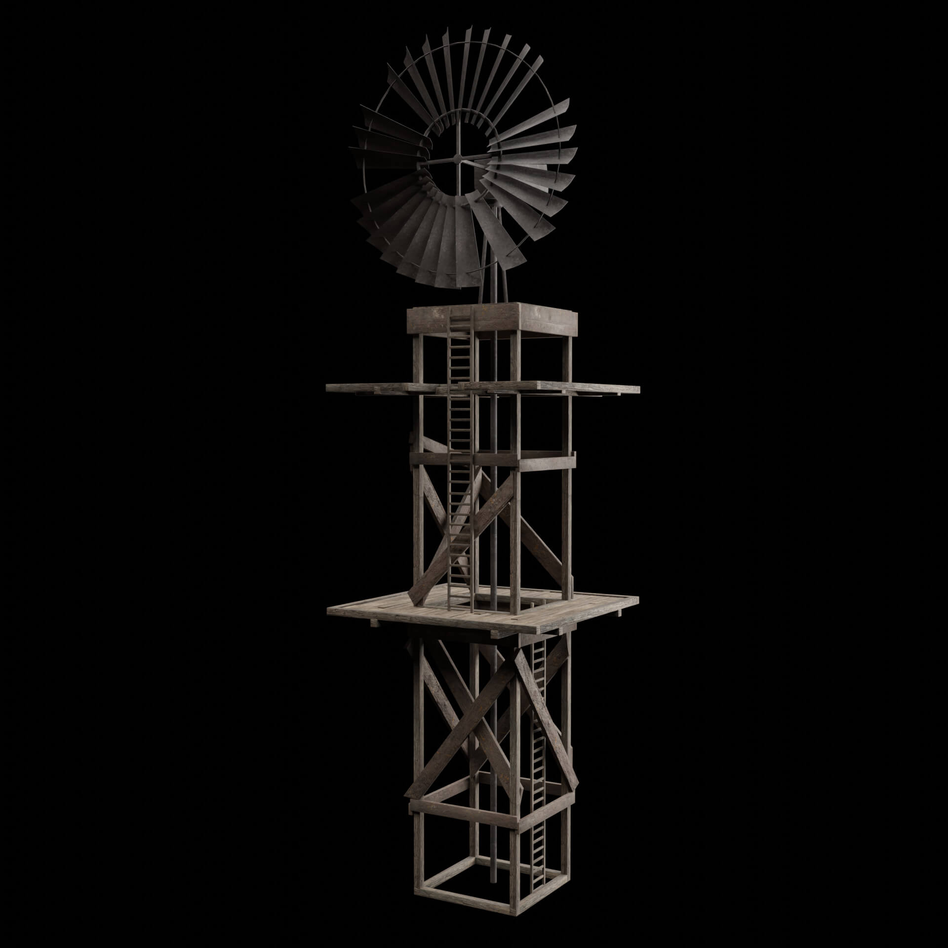 Wild West Western Windmill Wind Mill Collection - 3D Model by Enterables