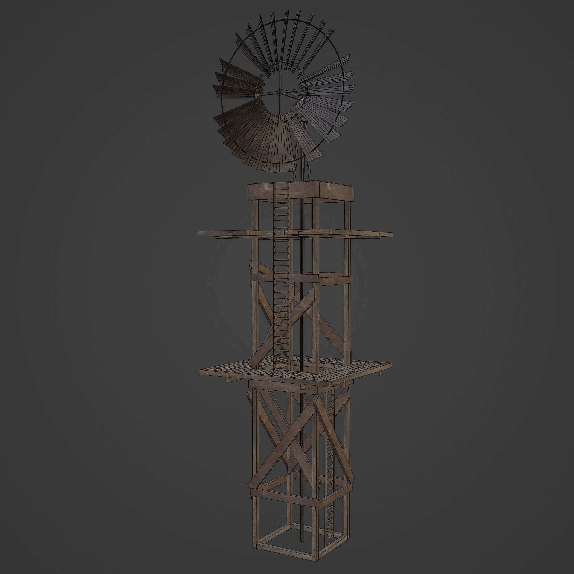 Wild West Western Windmill Wind Mill Collection - 3D Model by Enterables
