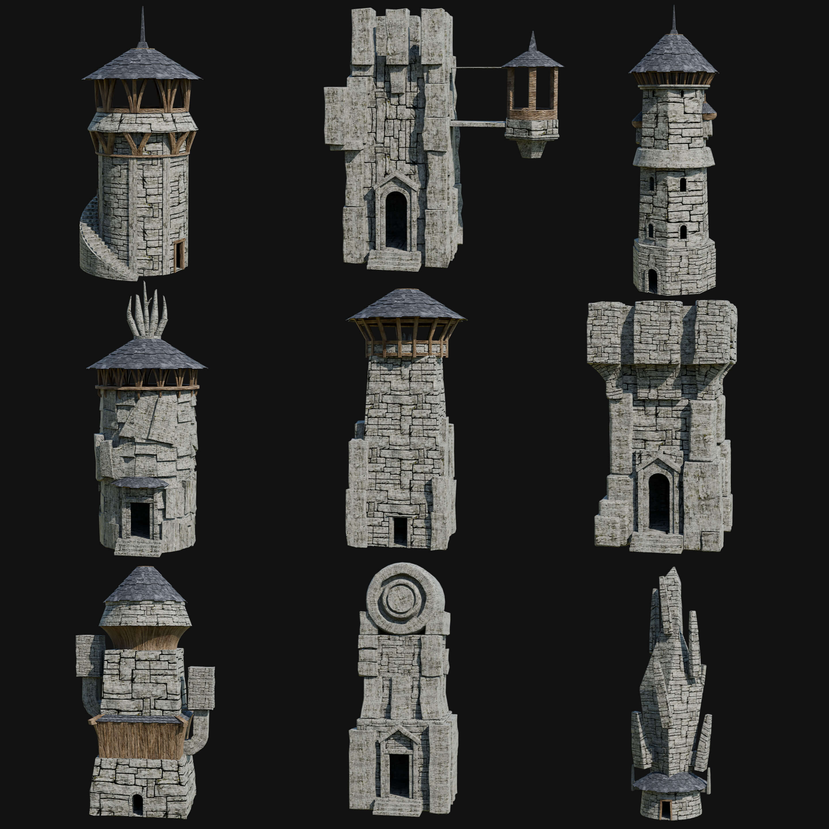 Wizard Towers Collection - 3D Model by Enterables