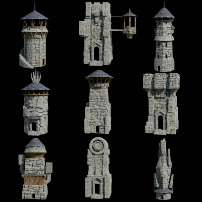 Wizard Towers Collection - 3D Model by Enterables