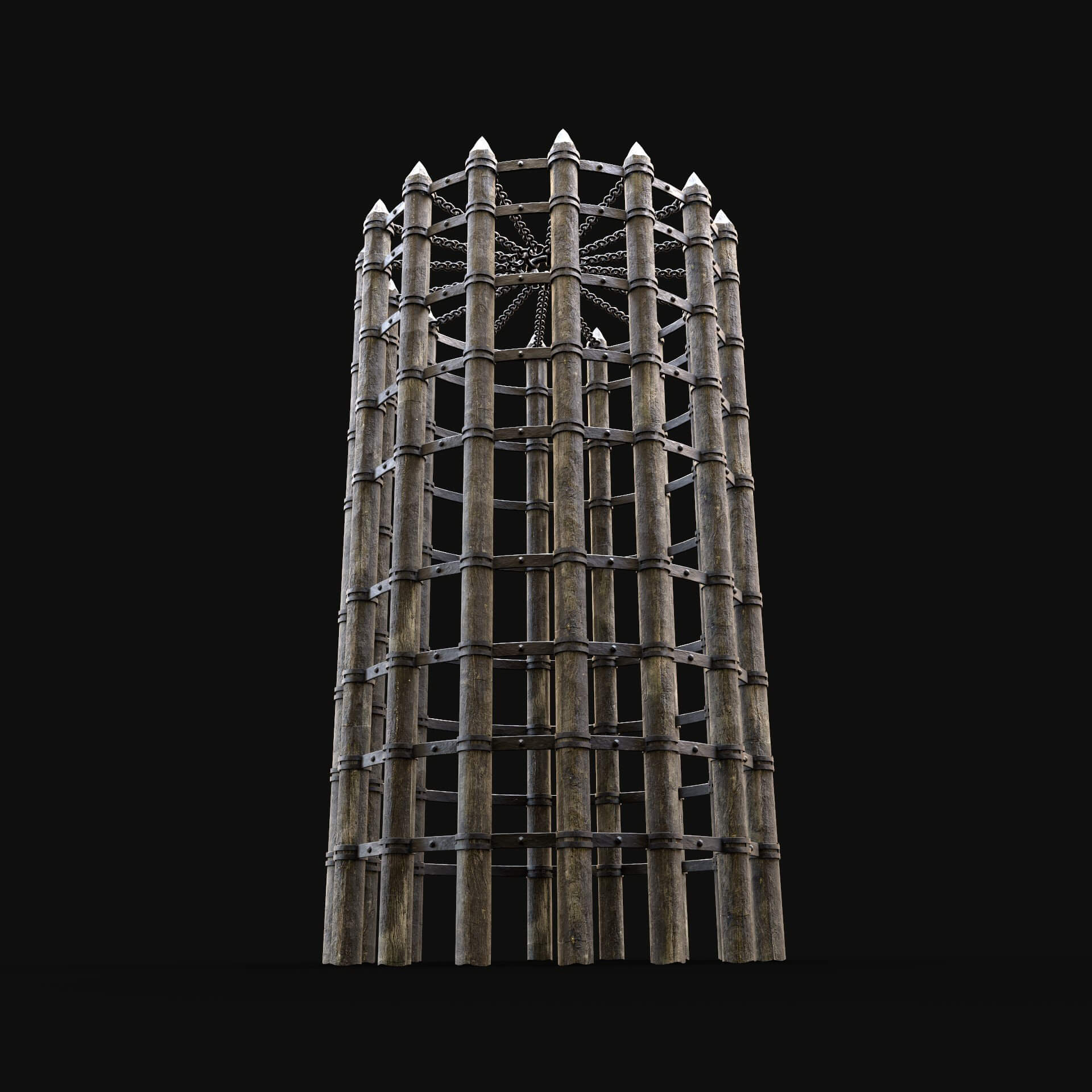 Medieval Wooden Cage - 3D Model by Enterables