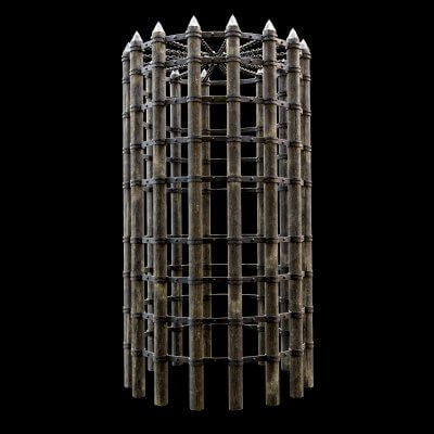Medieval Wooden Cage - 3D Model by Enterables