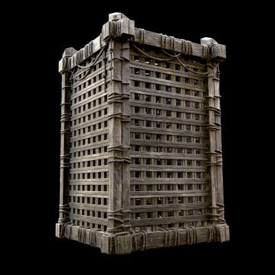 Medieval Wooden Cage - 3D Model by Enterables