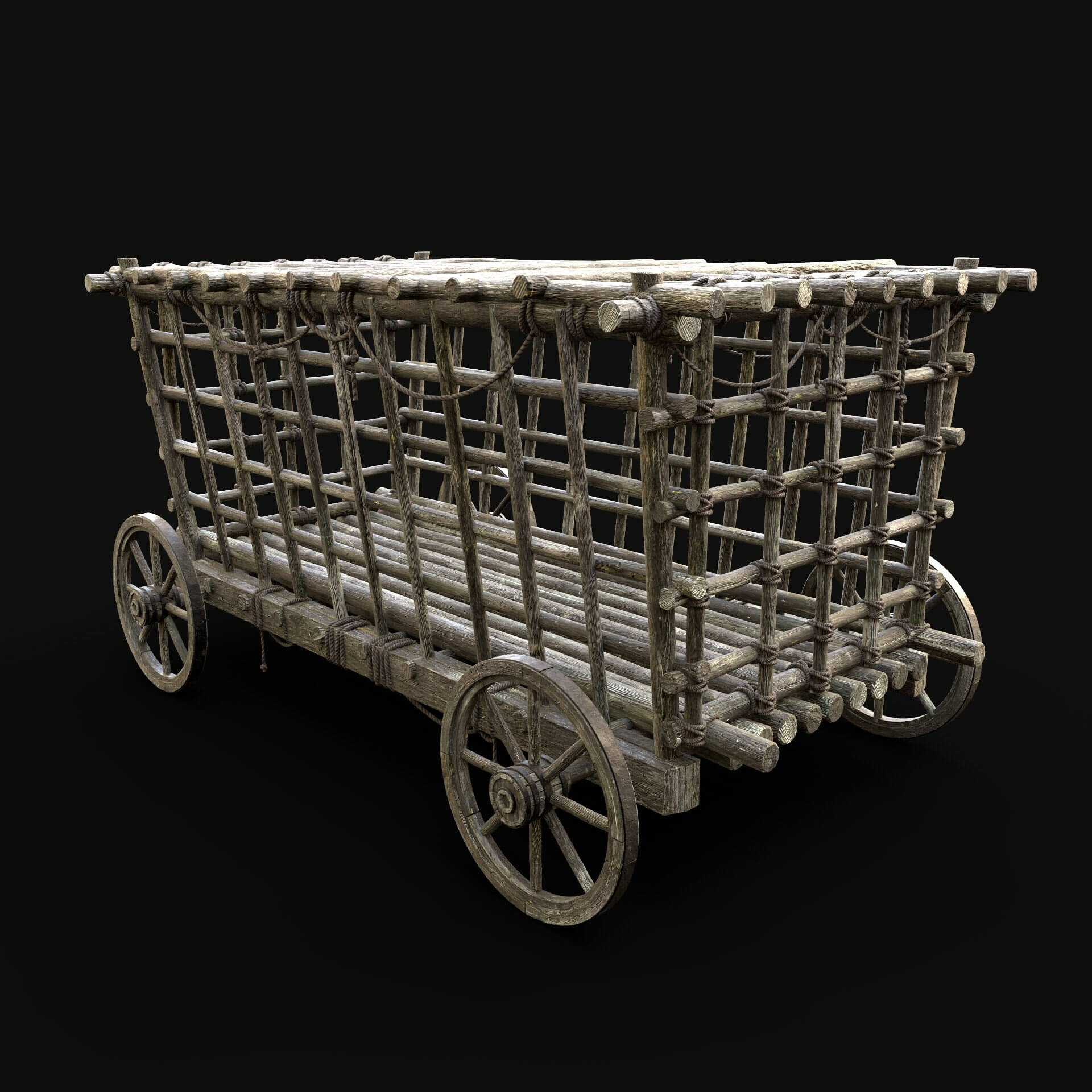 Medieval Wooden Cage Collection - 3D Model by Enterables