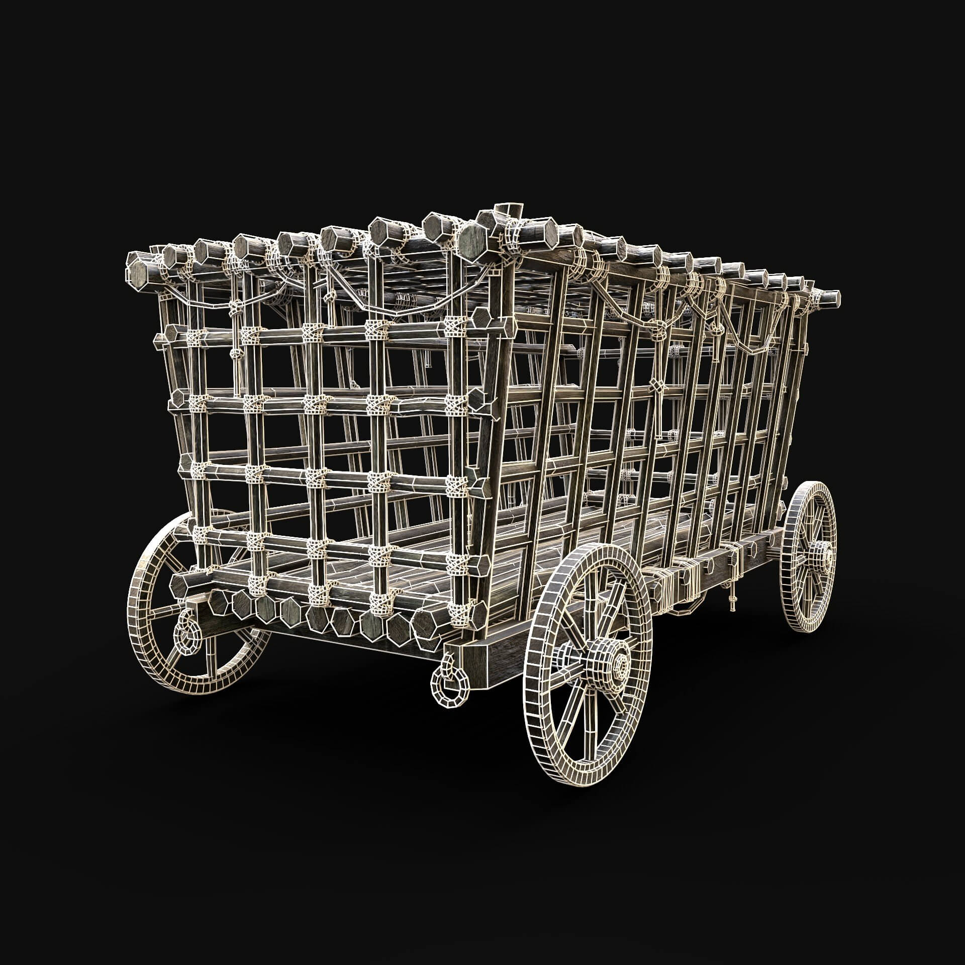 Medieval Wooden Cage Collection - 3D Model by Enterables