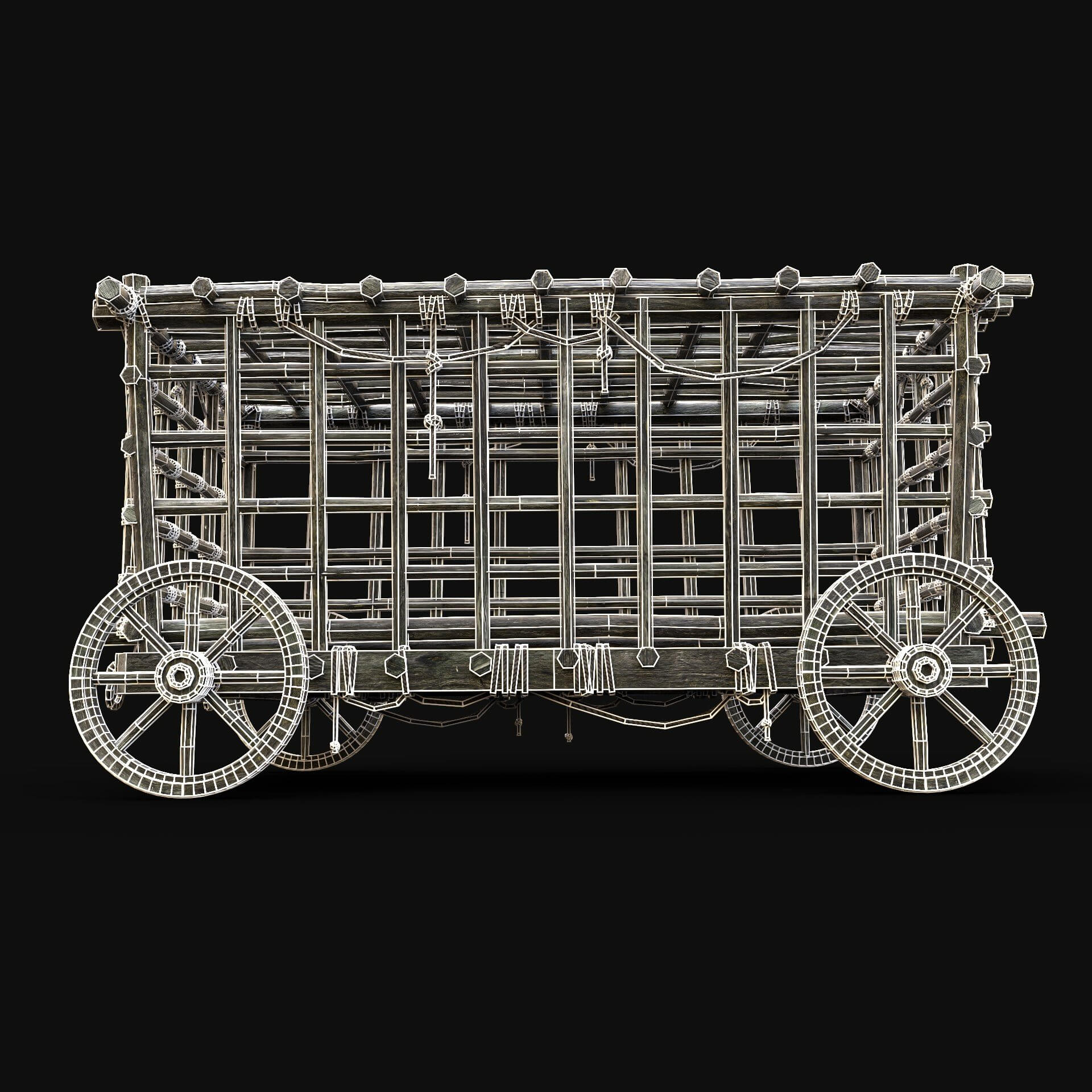 Medieval Wooden Cage Collection - 3D Model by Enterables