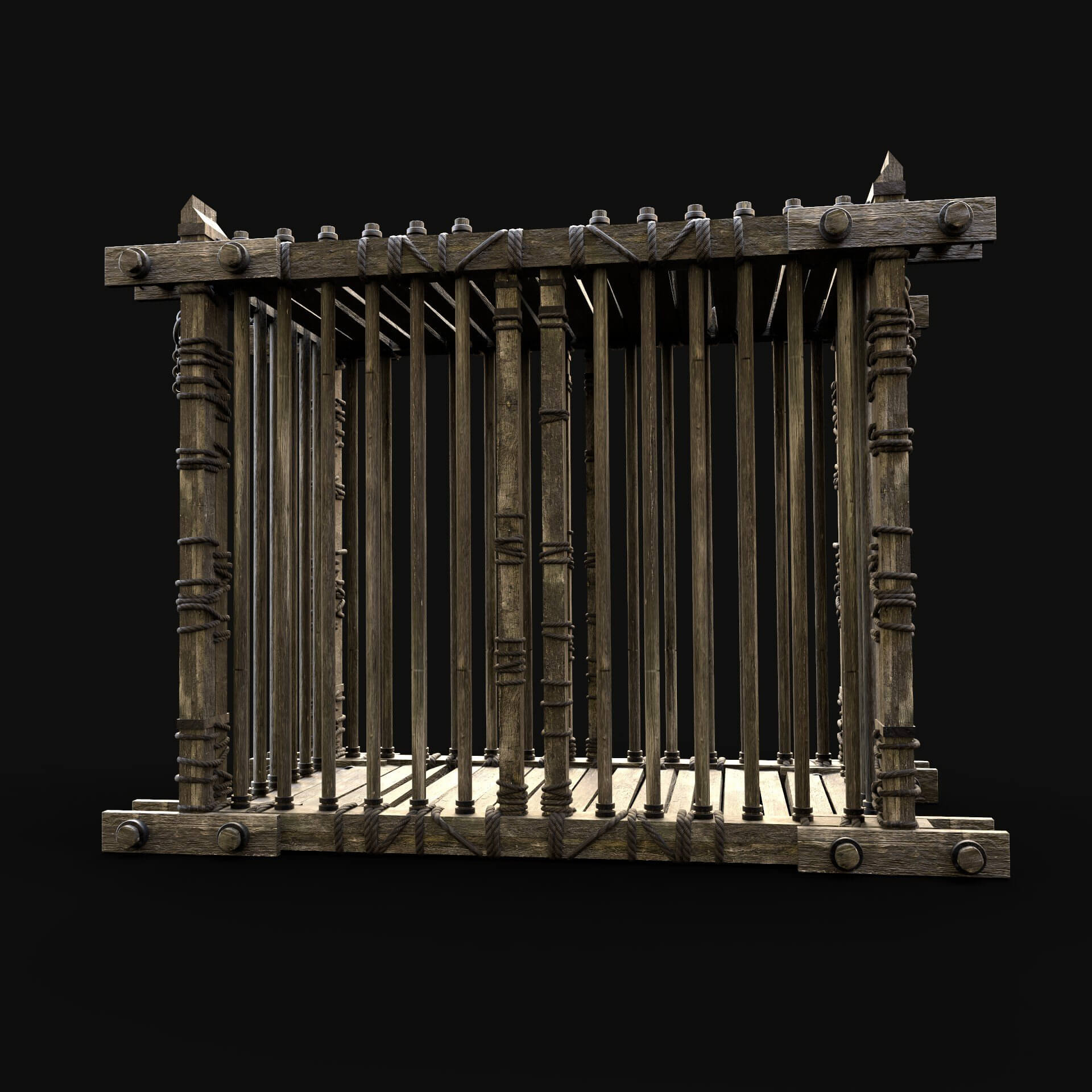 Medieval Wooden Cage Collection - 3D Model by Enterables