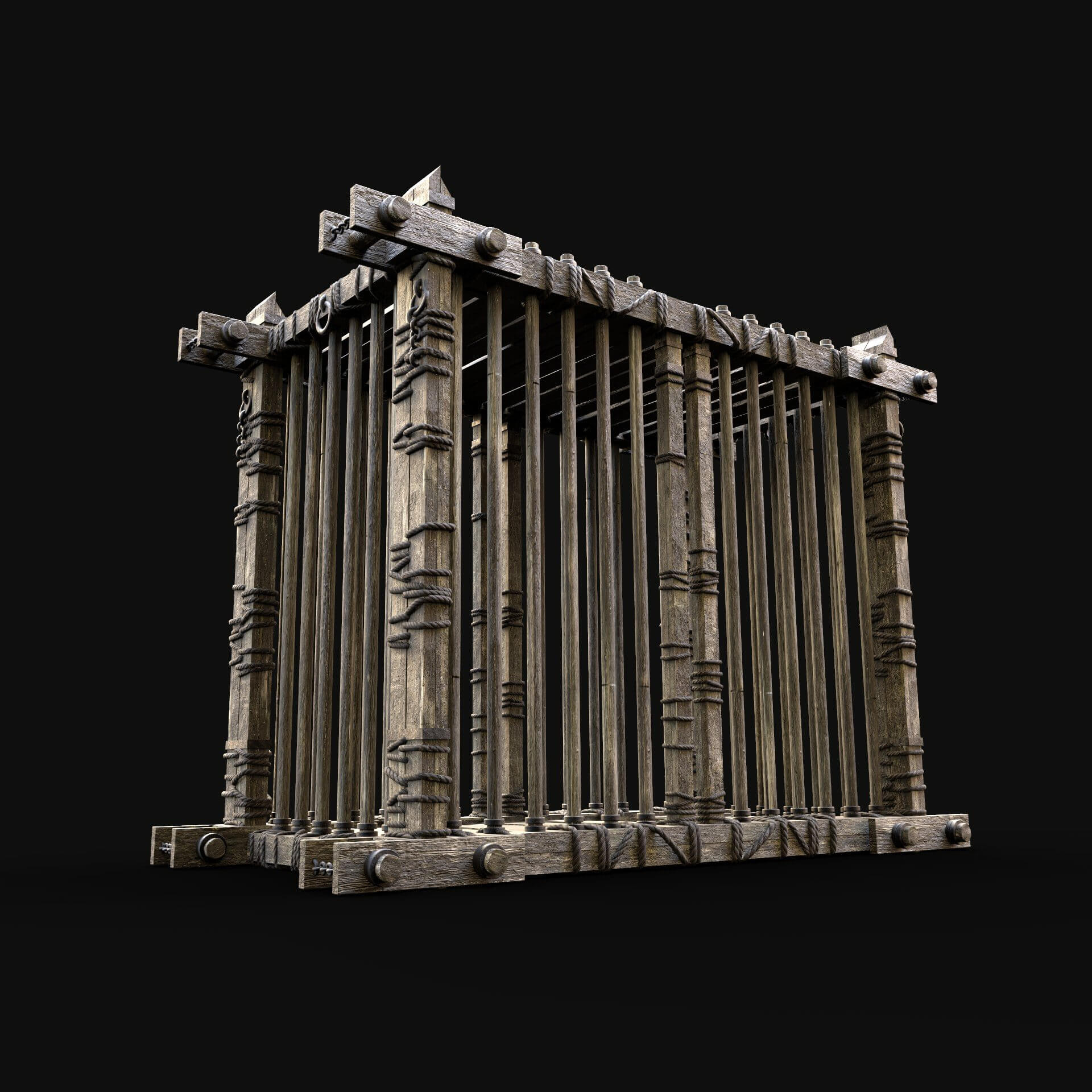 Medieval Wooden Cage Collection - 3D Model by Enterables