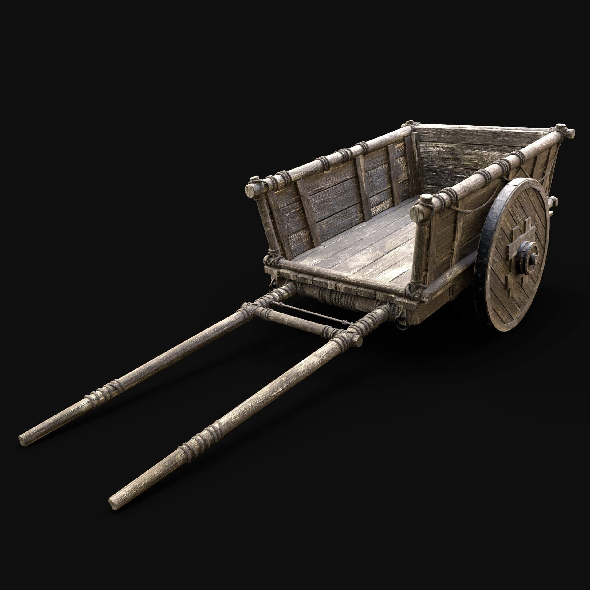 Medieval Wooden Cart - 3D Model by Enterables