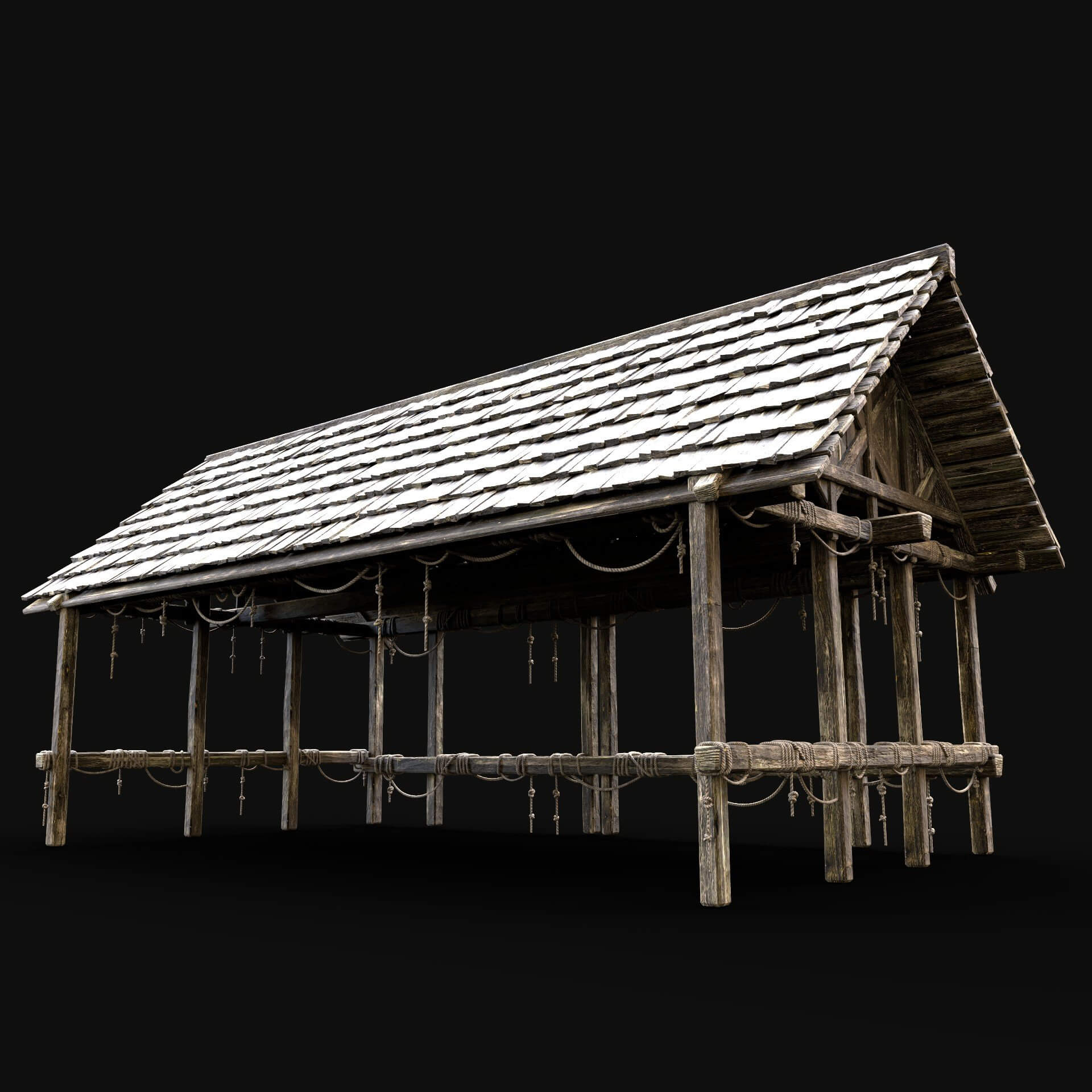 Wooden Farm Roofing - 3D Model by Enterables