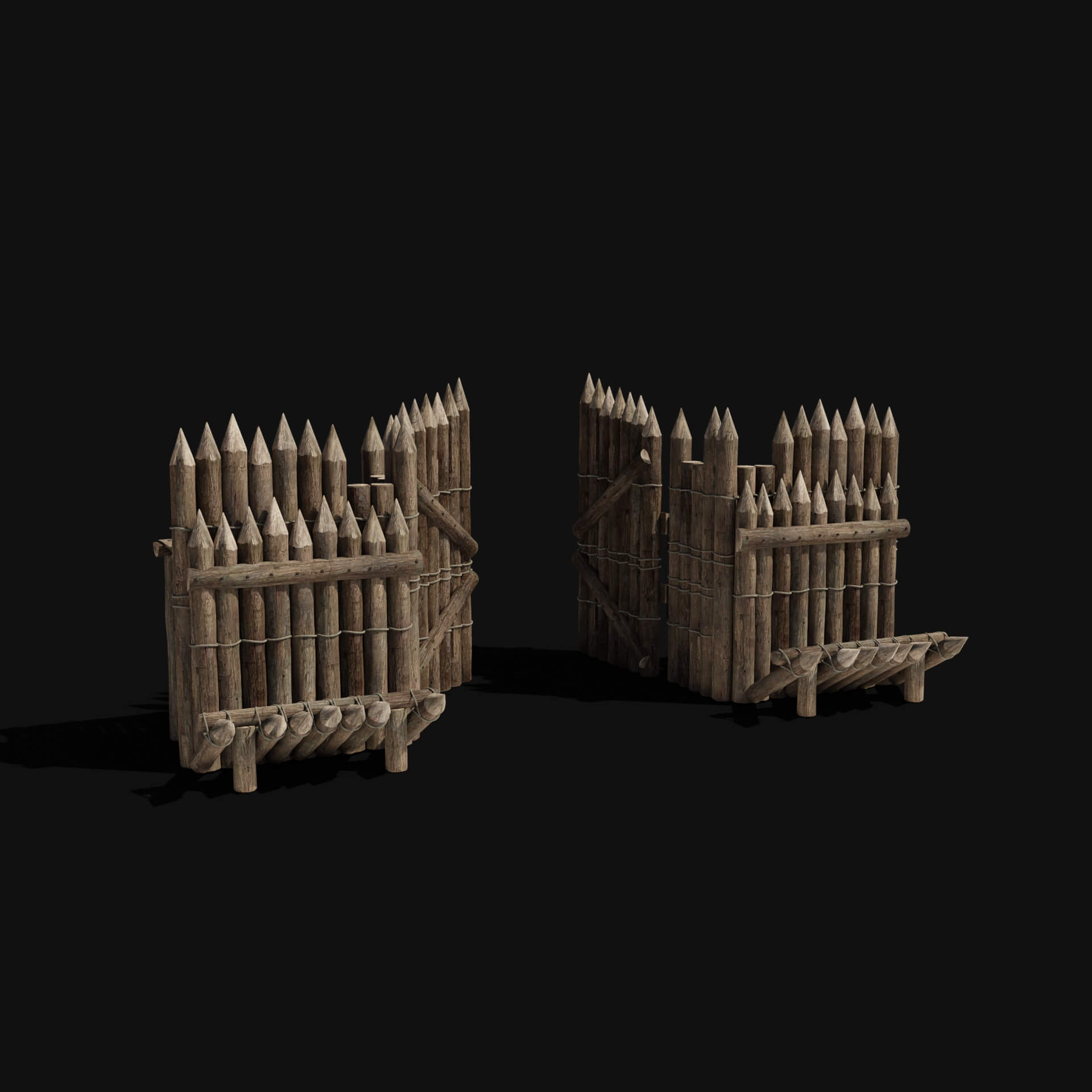 Wooden Gates Medieval Door Collection - 3D Model by Enterables