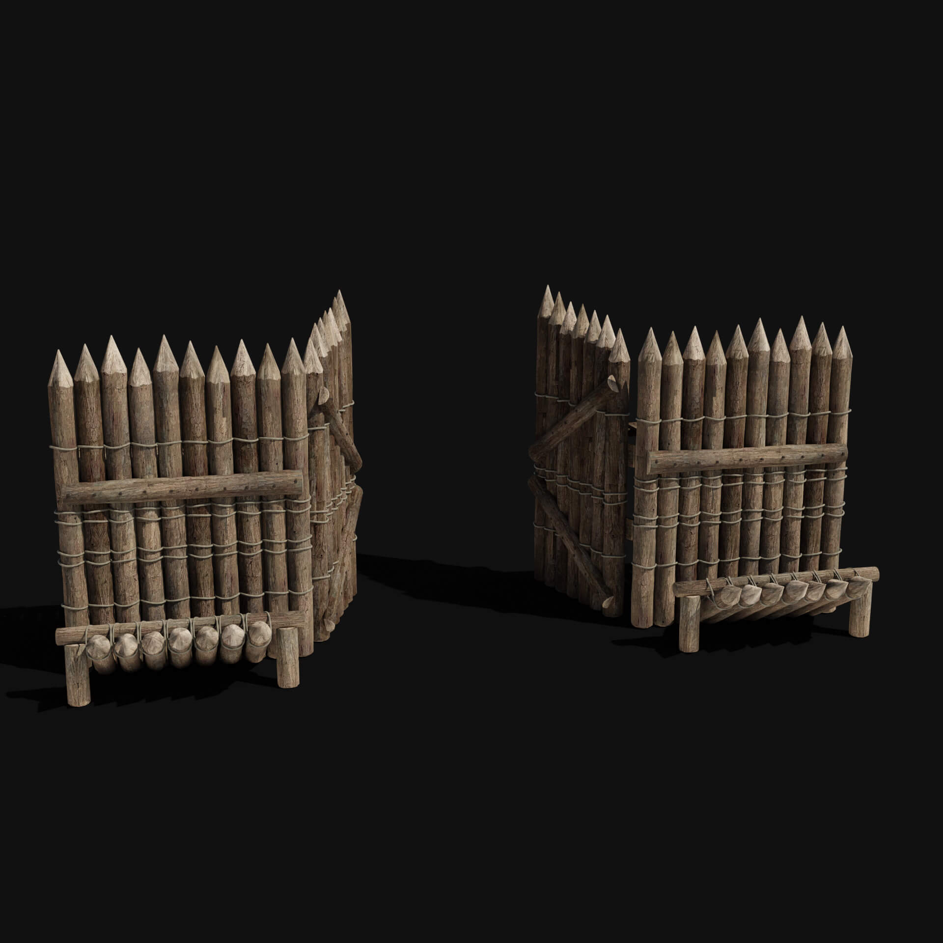 Wooden Gates Medieval Door Collection - 3D Model by Enterables