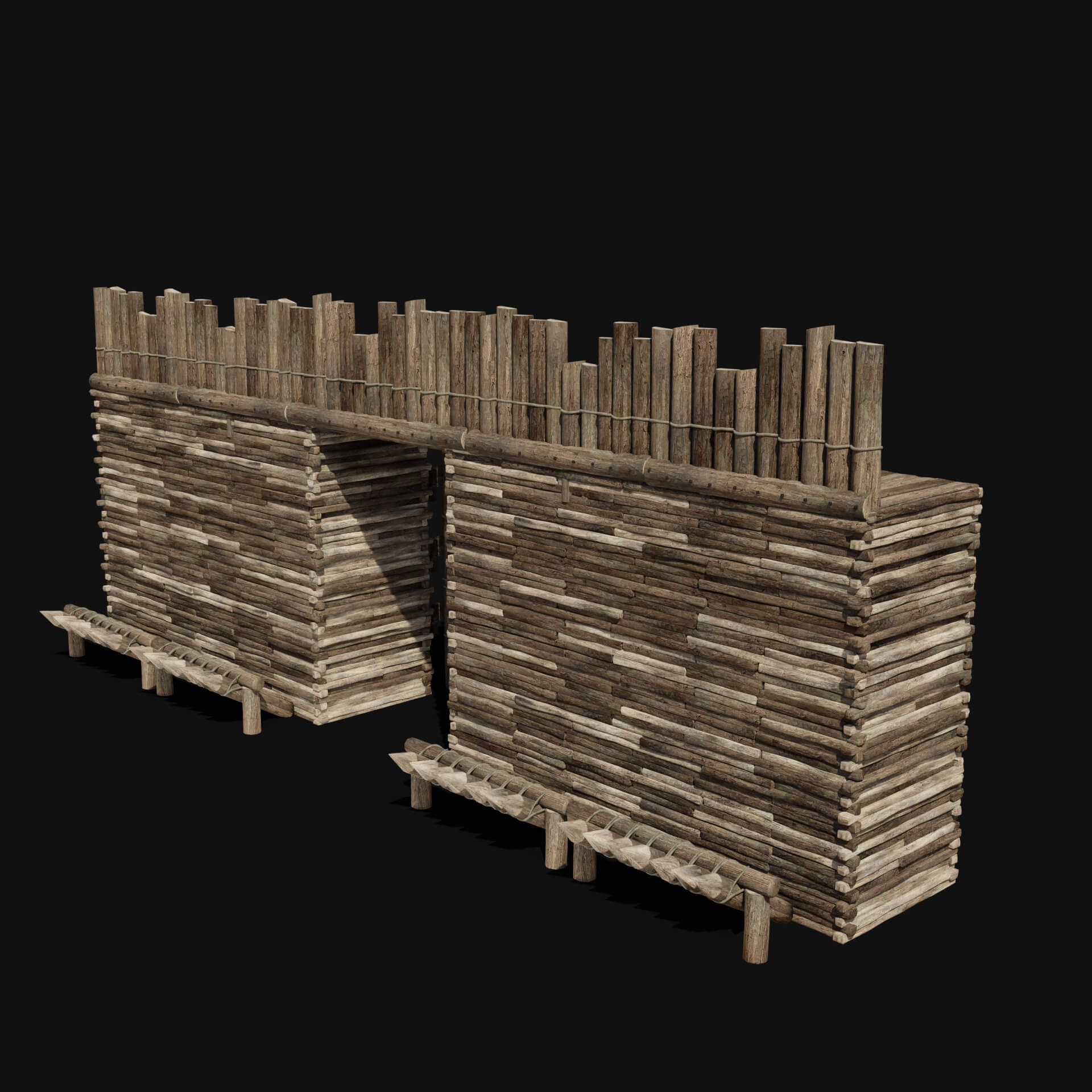 Wooden Gates Medieval Door Collection - 3D Model by Enterables
