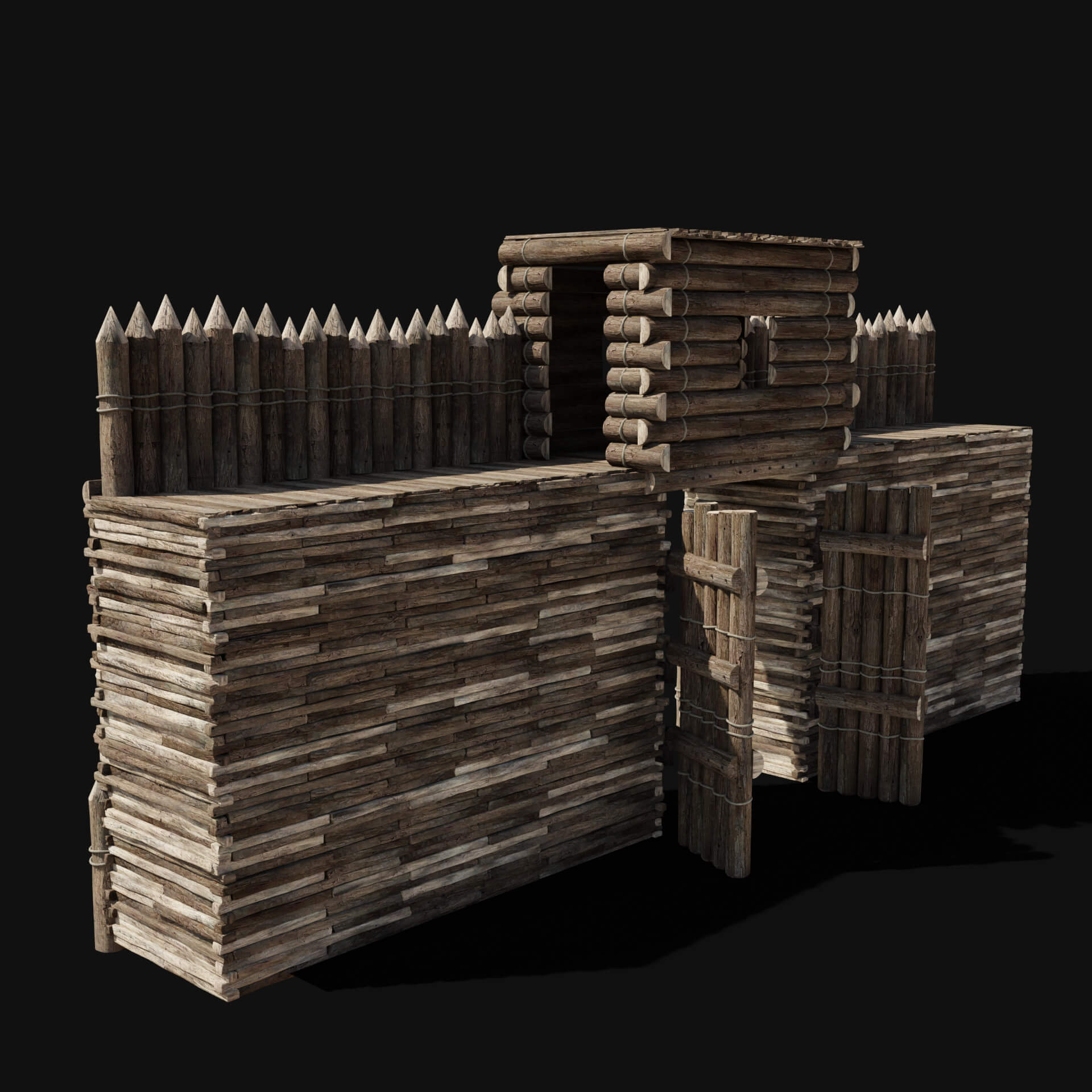 Wooden Gates Medieval Door Collection - 3D Model by Enterables