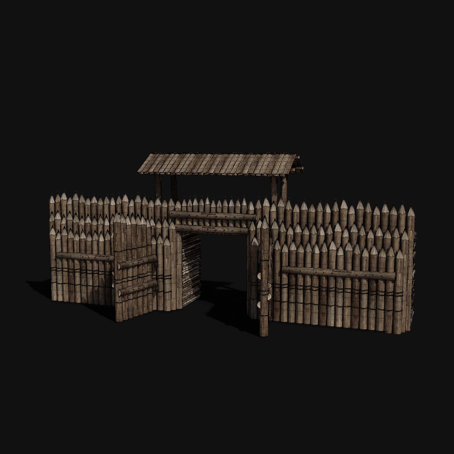 Wooden Gates Medieval Door Collection - 3D Model by Enterables