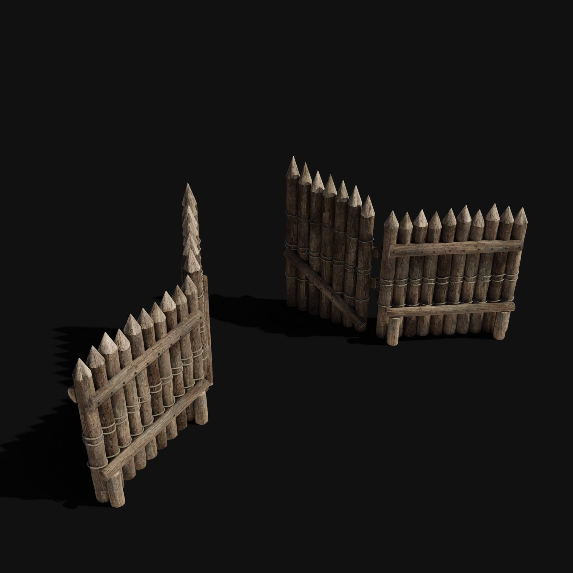 Wooden Gates Medieval Door Collection - 3D Model by Enterables