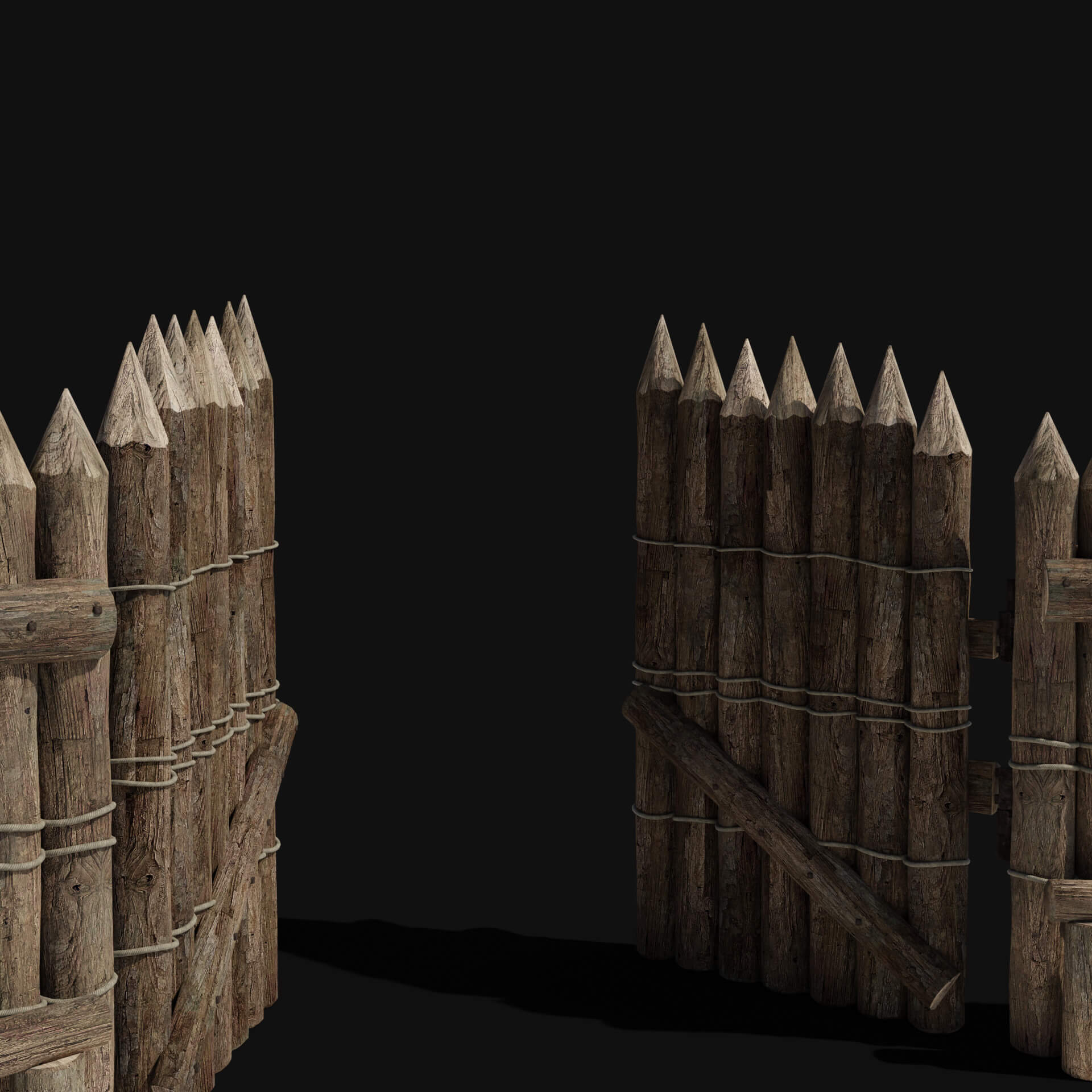 Wooden Gates Medieval Door Collection - 3D Model by Enterables