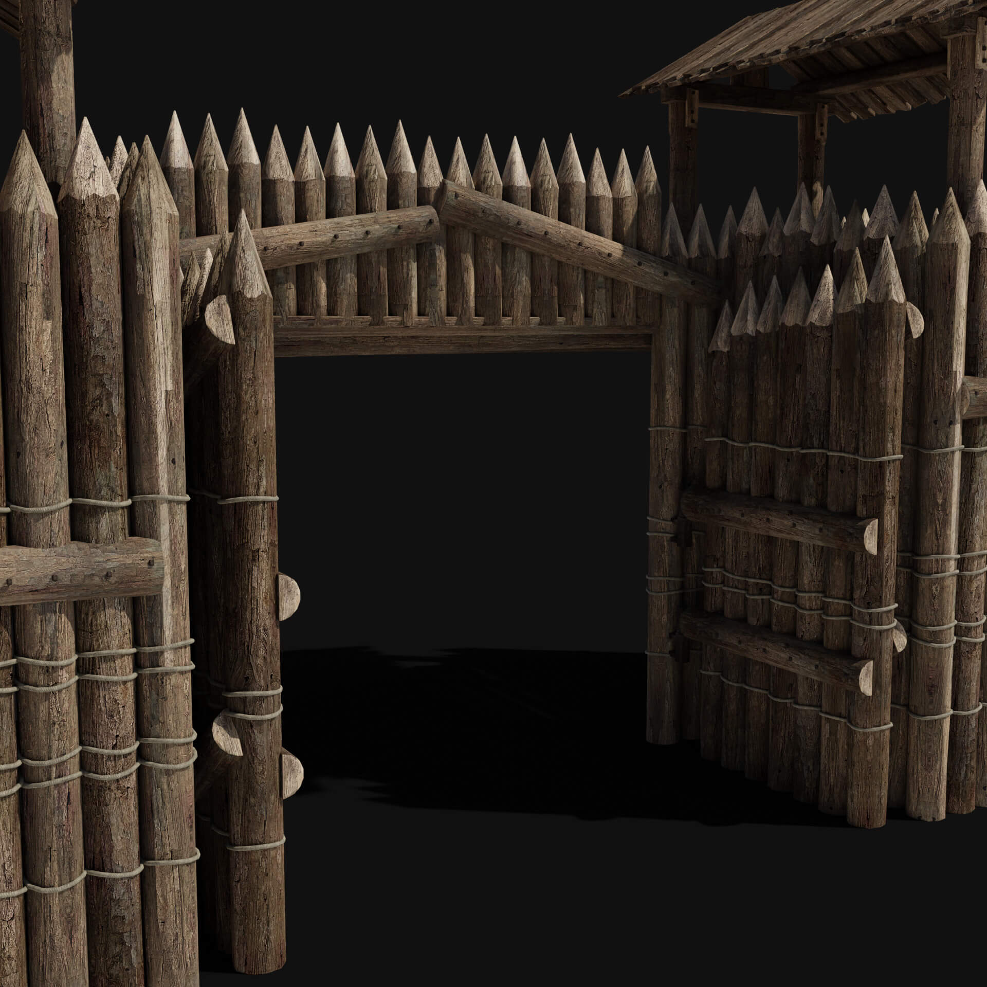 Wooden Gates Medieval Door Collection - 3D Model by Enterables