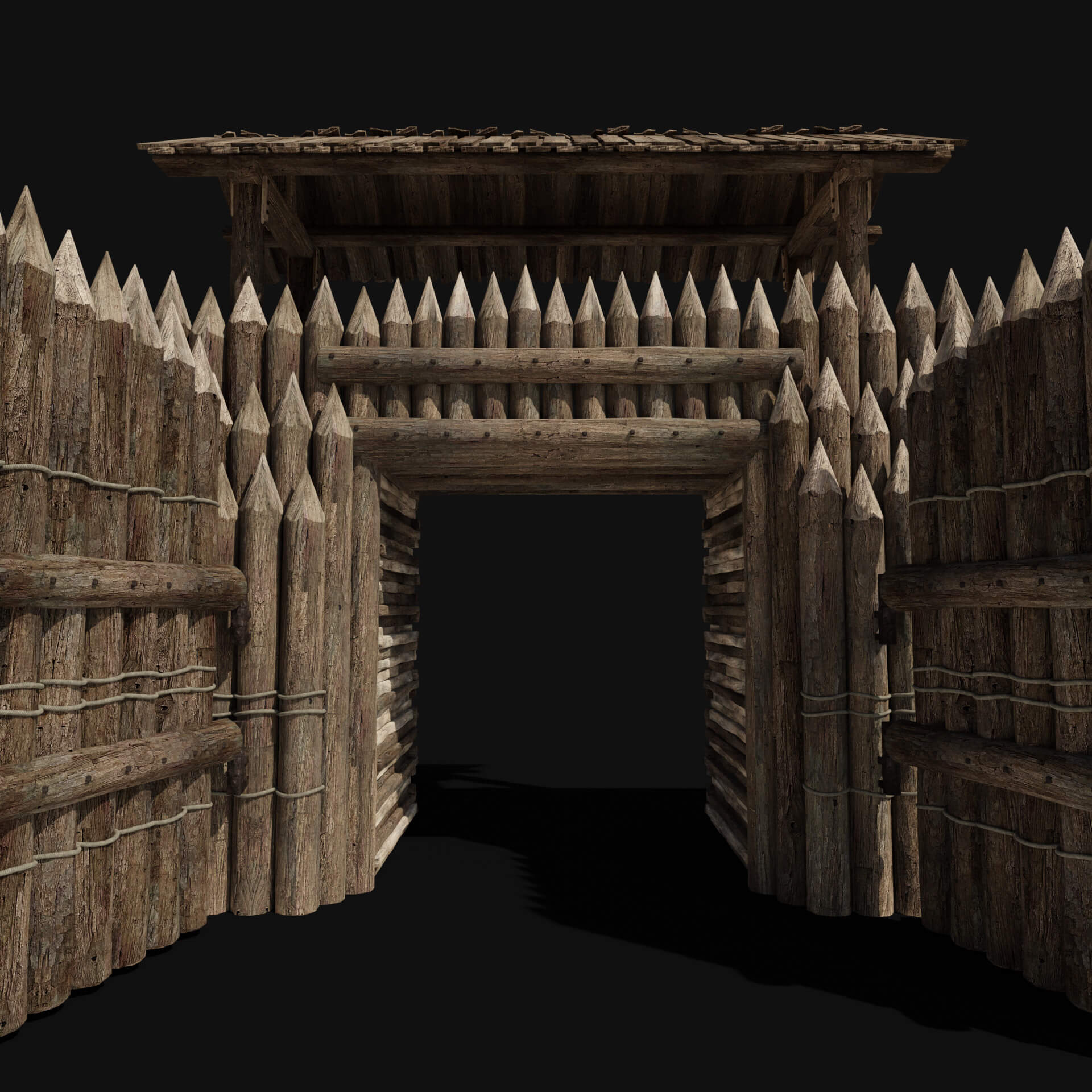 Wooden Gates Medieval Door Collection - 3D Model by Enterables