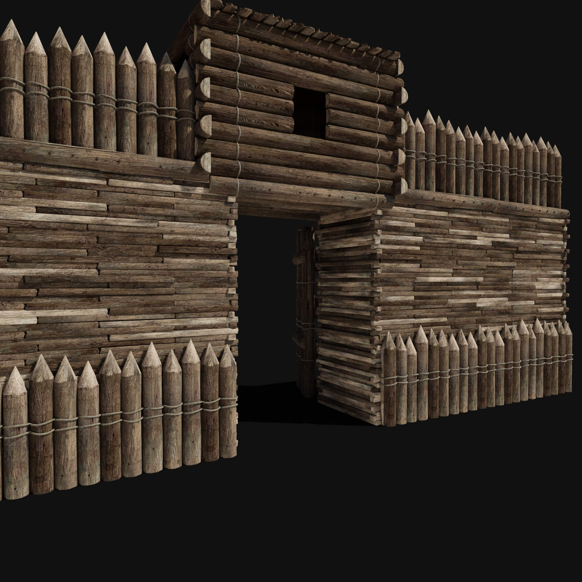 Wooden Gates Medieval Door Collection - 3D Model by Enterables