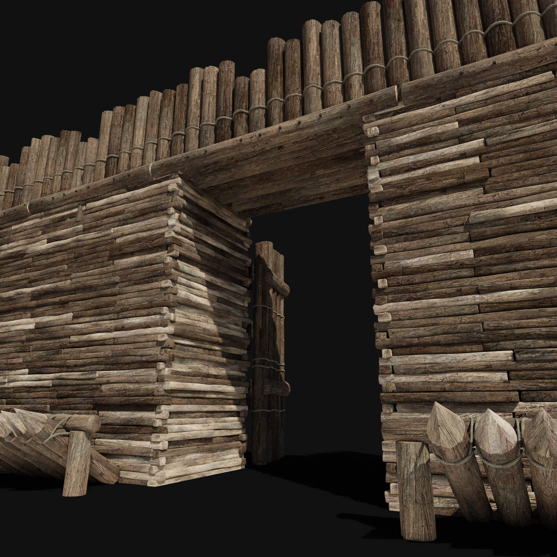 Wooden Gates Medieval Door Collection - 3D Model by Enterables