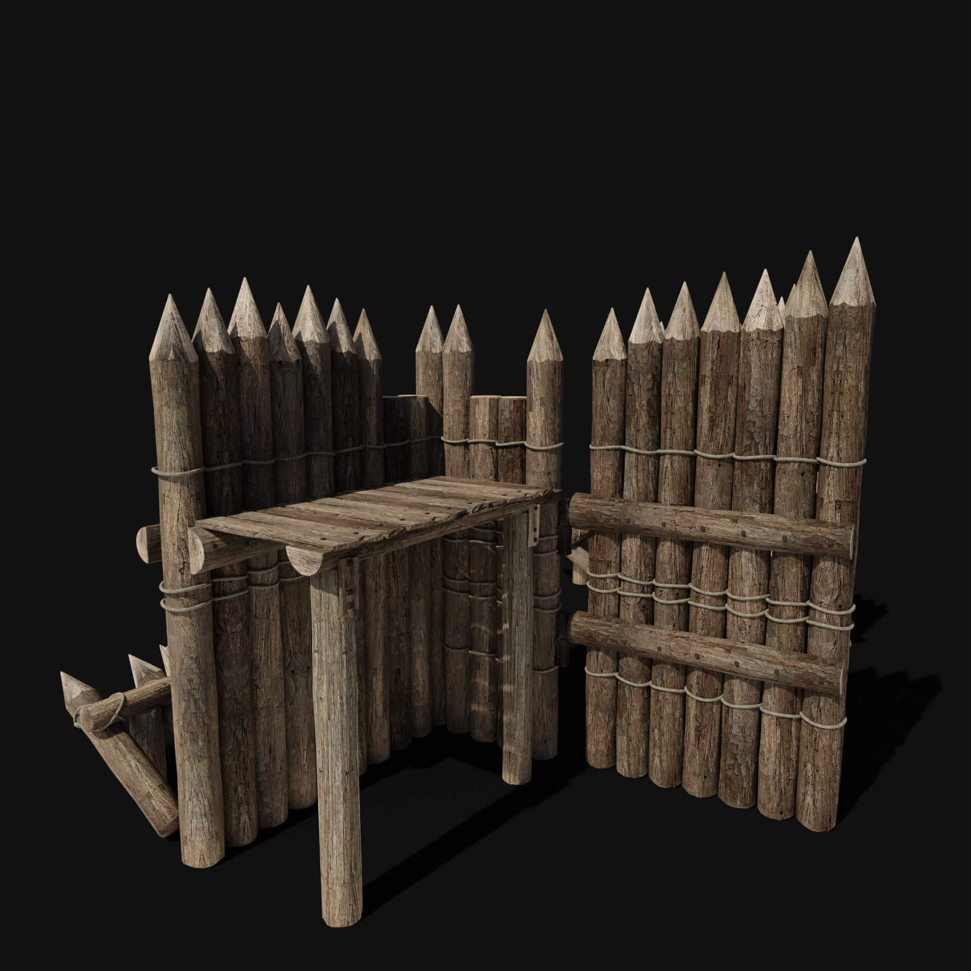 Wooden Gates Medieval Door Collection - 3D Model by Enterables