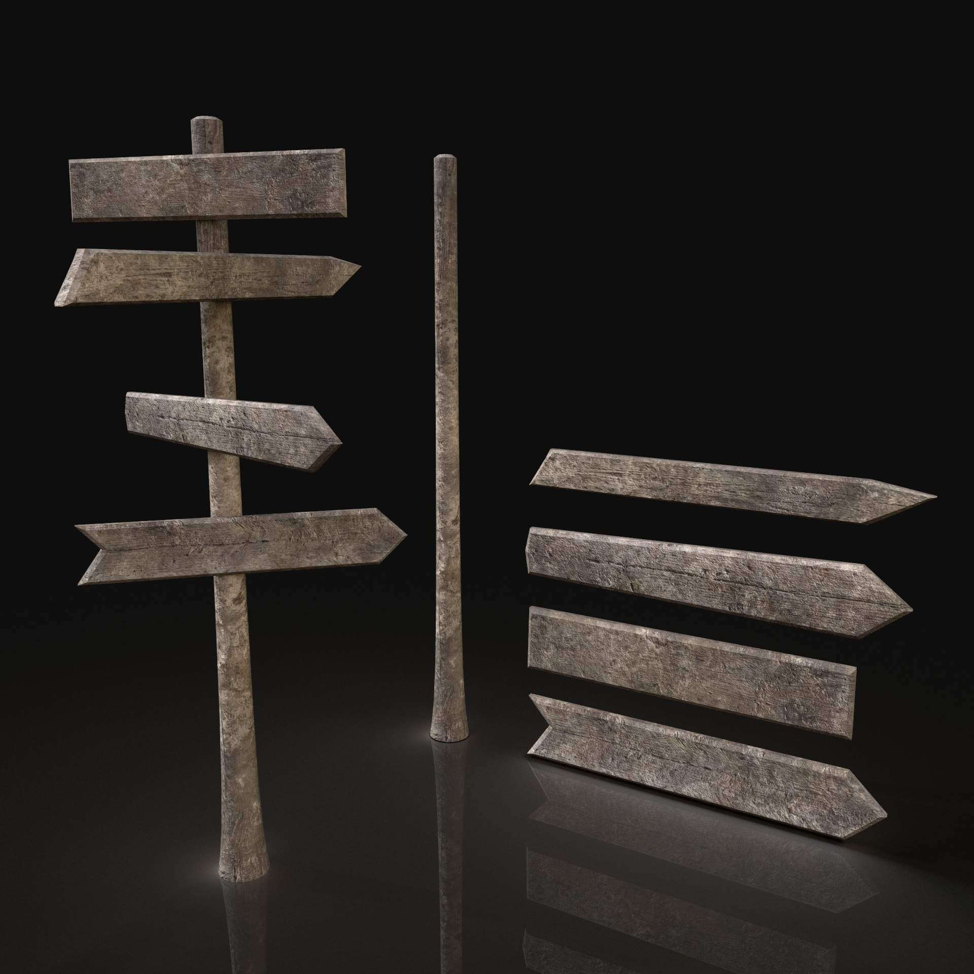 Wooden Road Sign - Customizable 3D Model by Enterables
