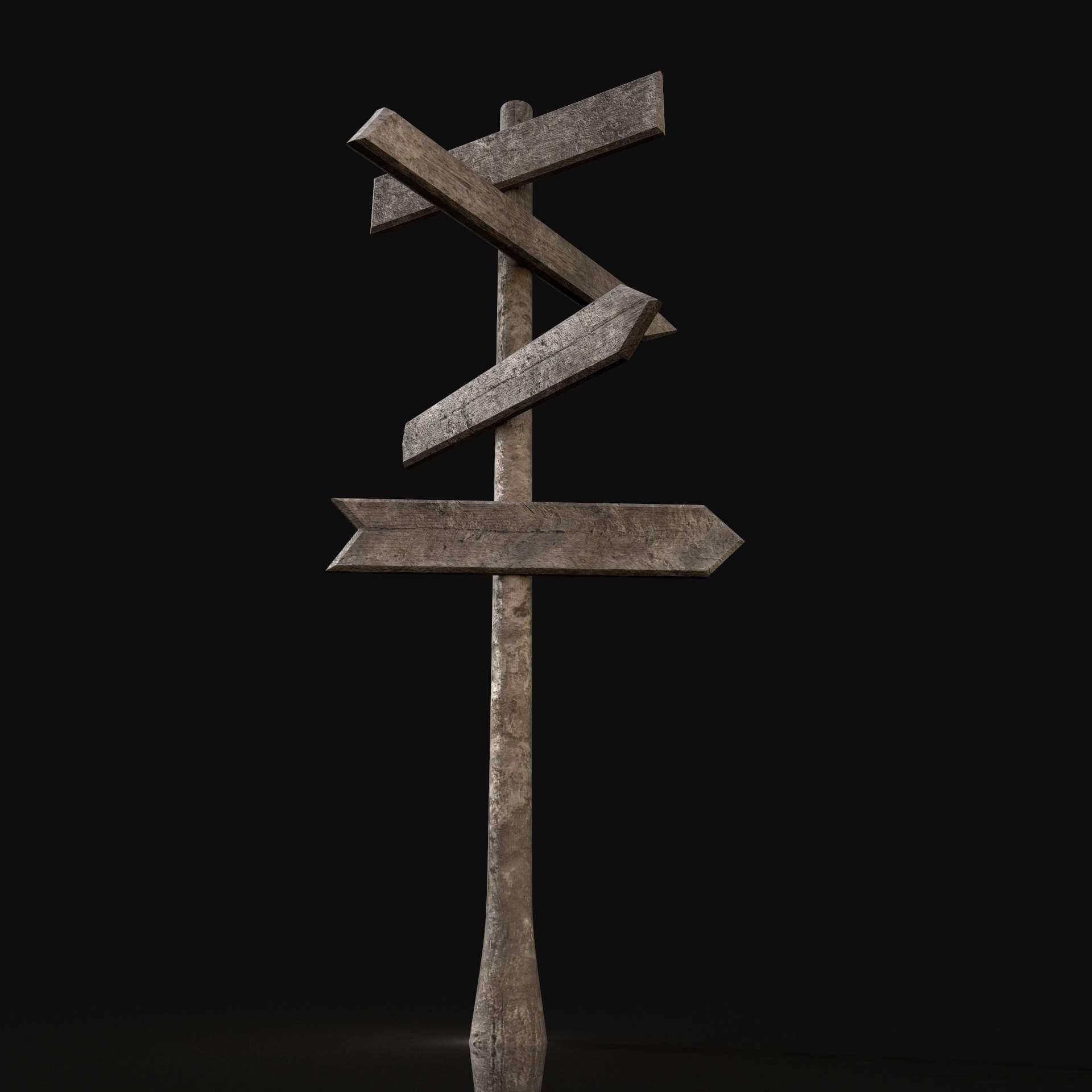 Wooden Road Sign - Customizable 3D Model by Enterables