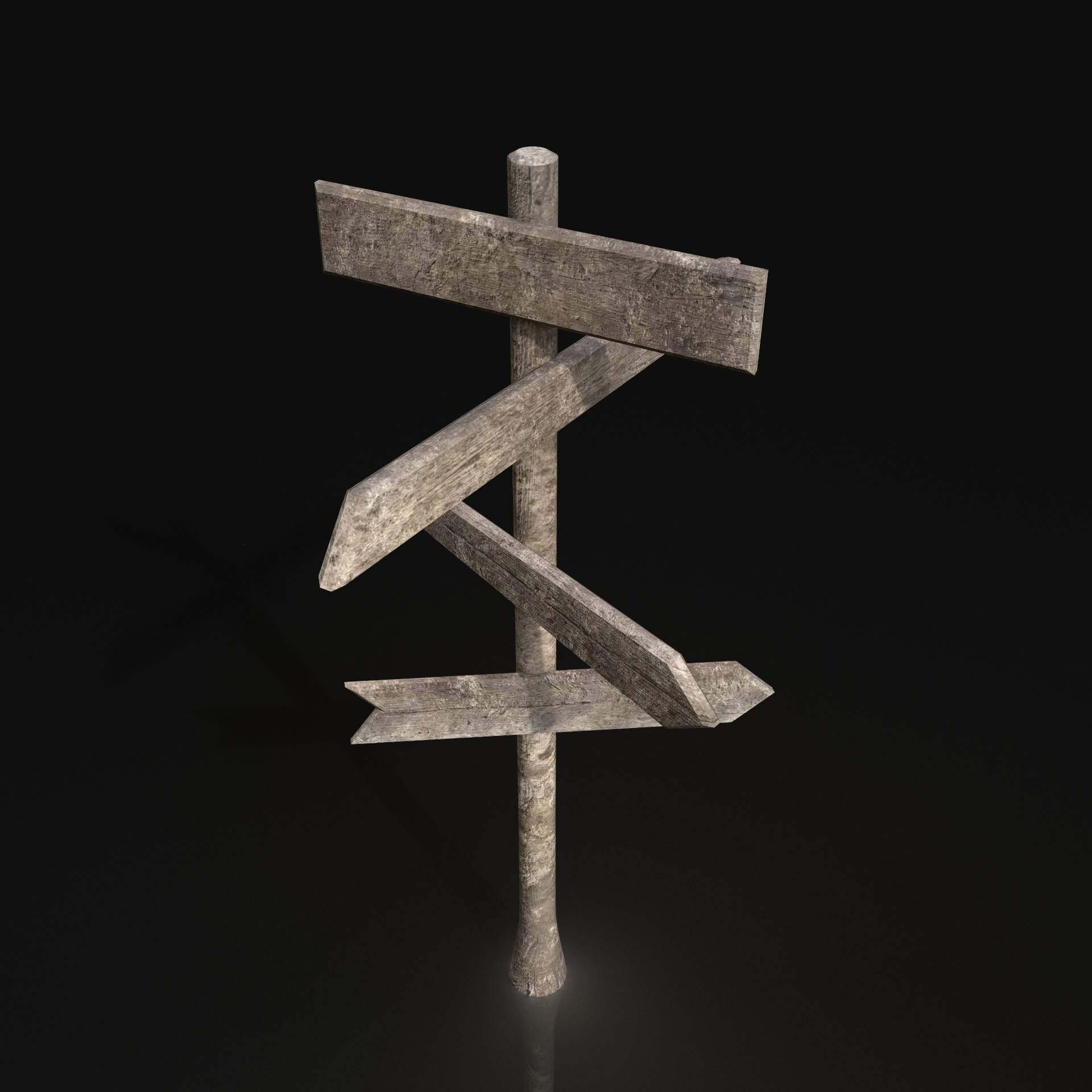 Wooden Road Sign - Customizable 3D Model by Enterables