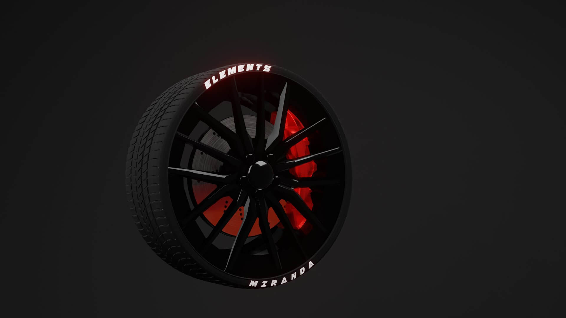 Sports Tires and Rims Hot Brake Disc - 3D Model by EricaKonsat